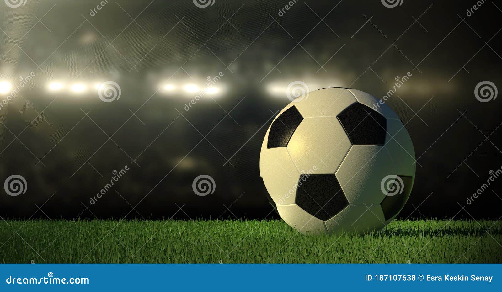 Big Ball in the Football Stadium Stock Photo - Image of leather ...