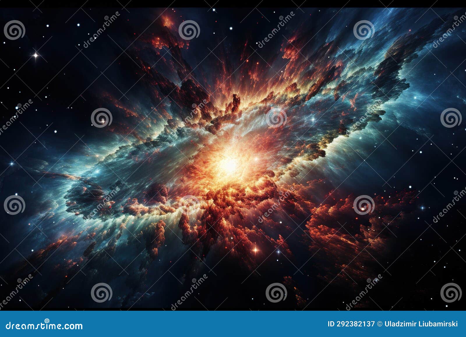 Big Bang In Deep Space Birth Of The Universe Stock Illustration