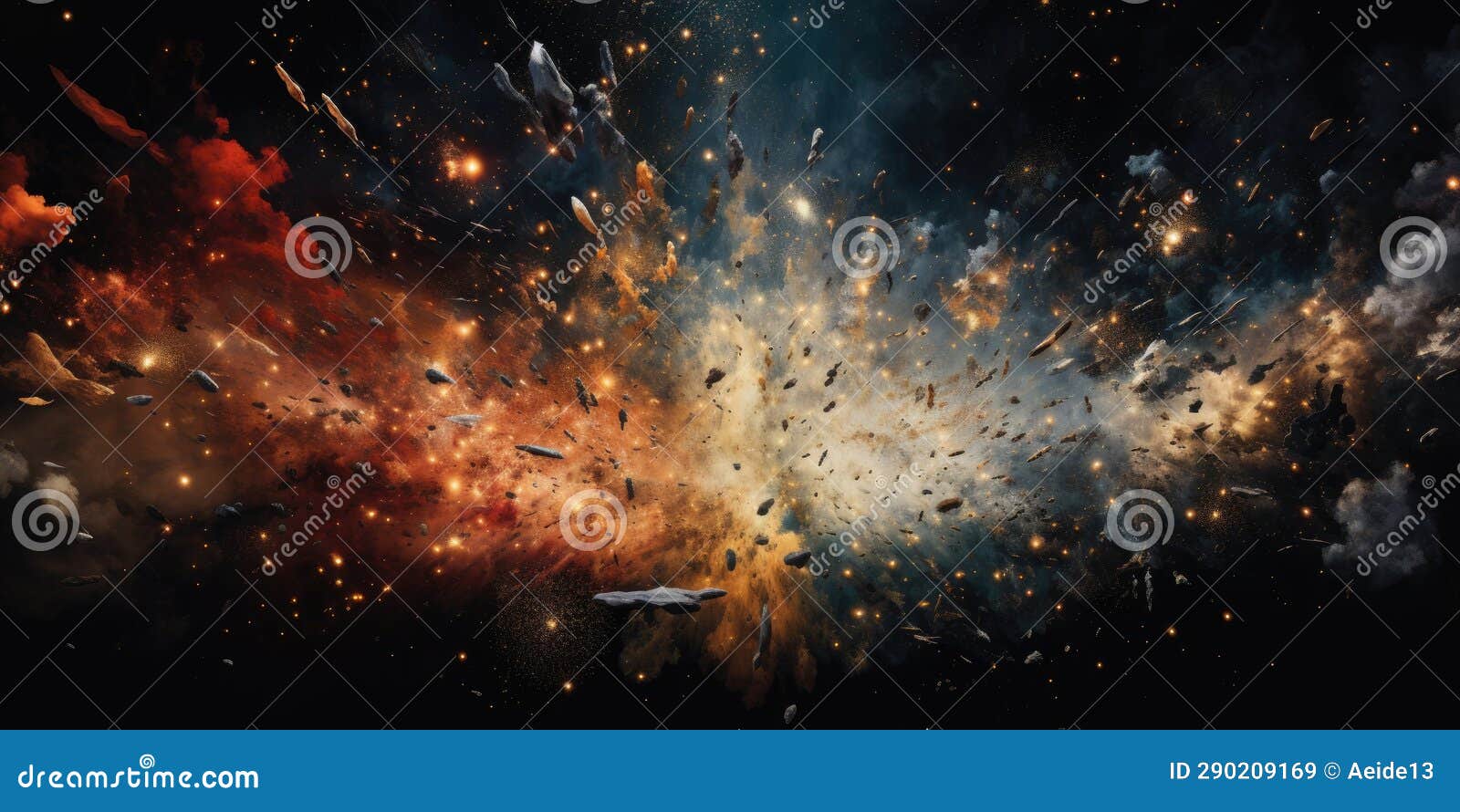 Big Bang. Dramatic Explosion in Deep Space. Supernova Black Hole ...