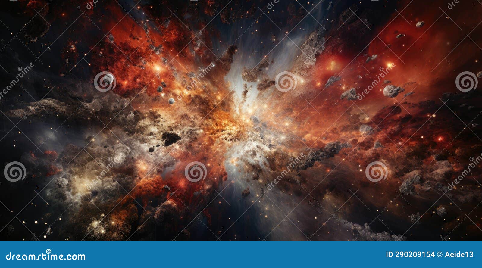 Big Bang. Dramatic Explosion in Deep Space. Supernova Black Hole ...
