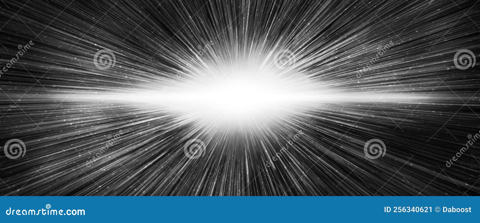 Big Bang Effect on Bright Black Galaxy Sky, Horizontal Banner Stock ...