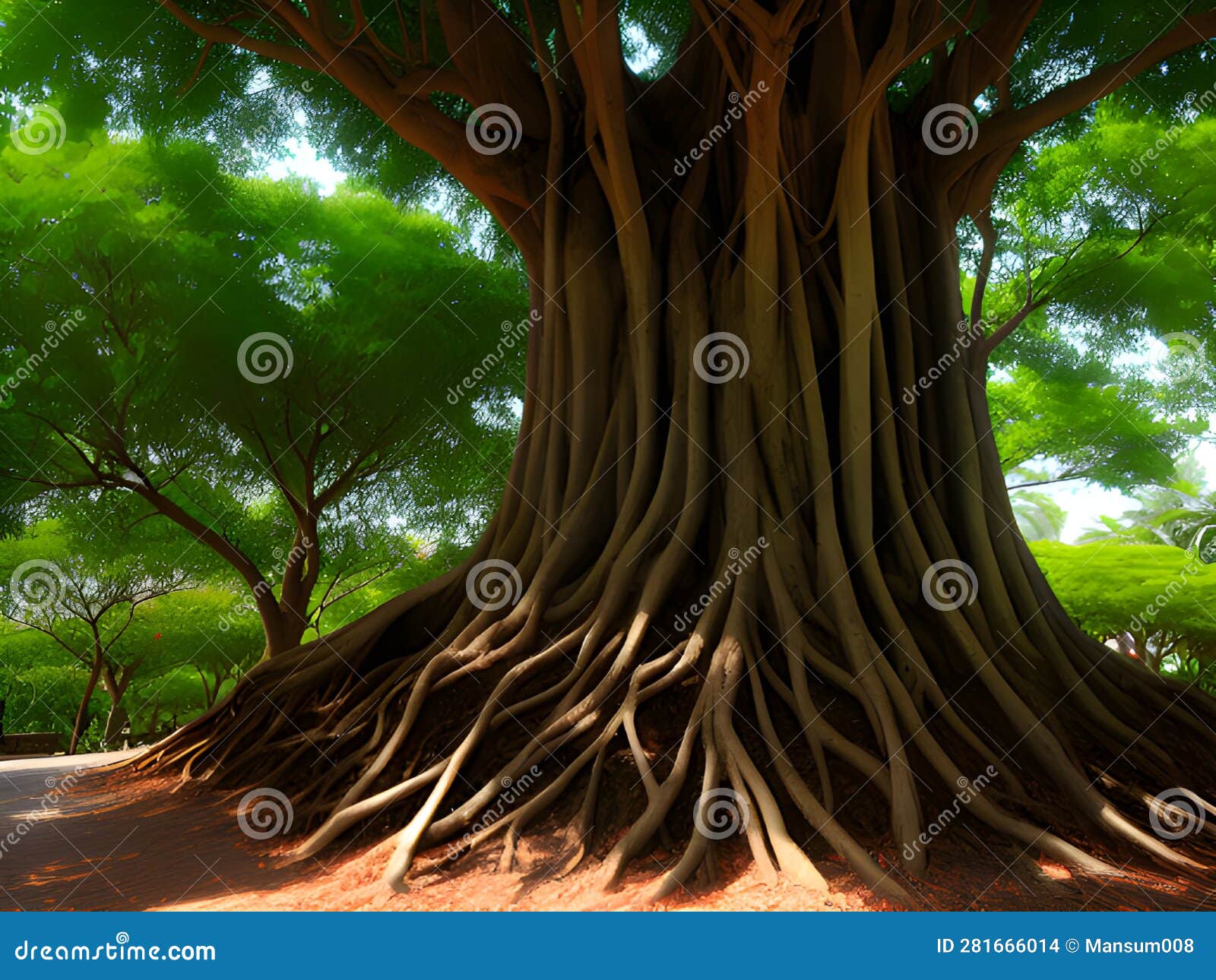 Roots Of A Banyan Tree , Ai Generated Stock Photography | CartoonDealer ...