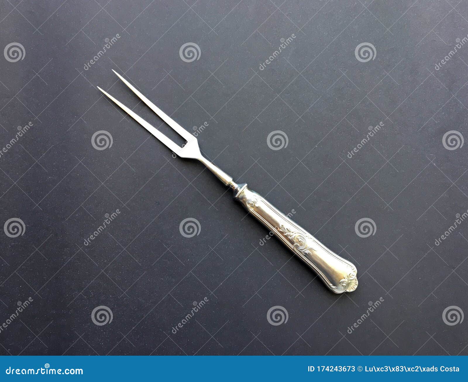 Big barbecue fork stock image. Image of utensil, silver - 174243673
