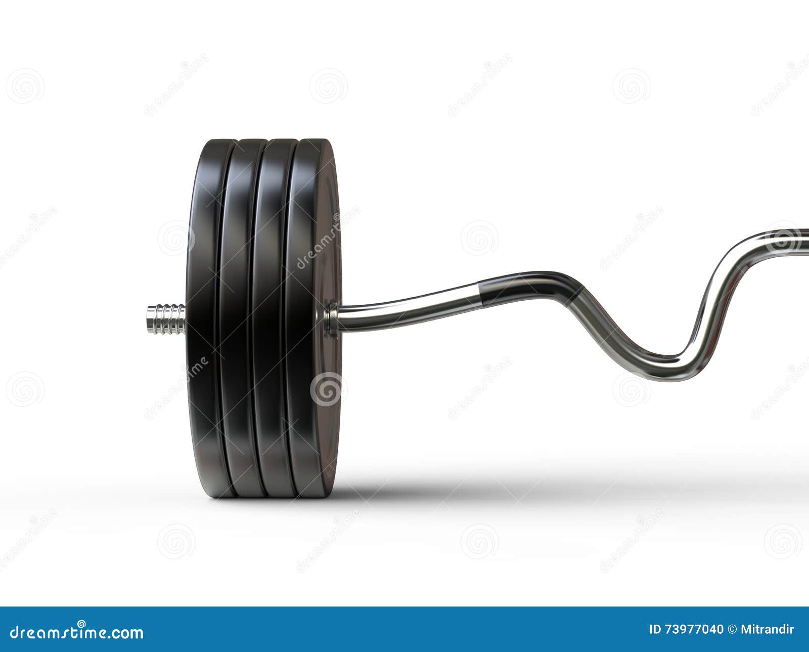 Big Barbell Weight with EZ Bar - Front View Closeup Stock Photo - Image ...