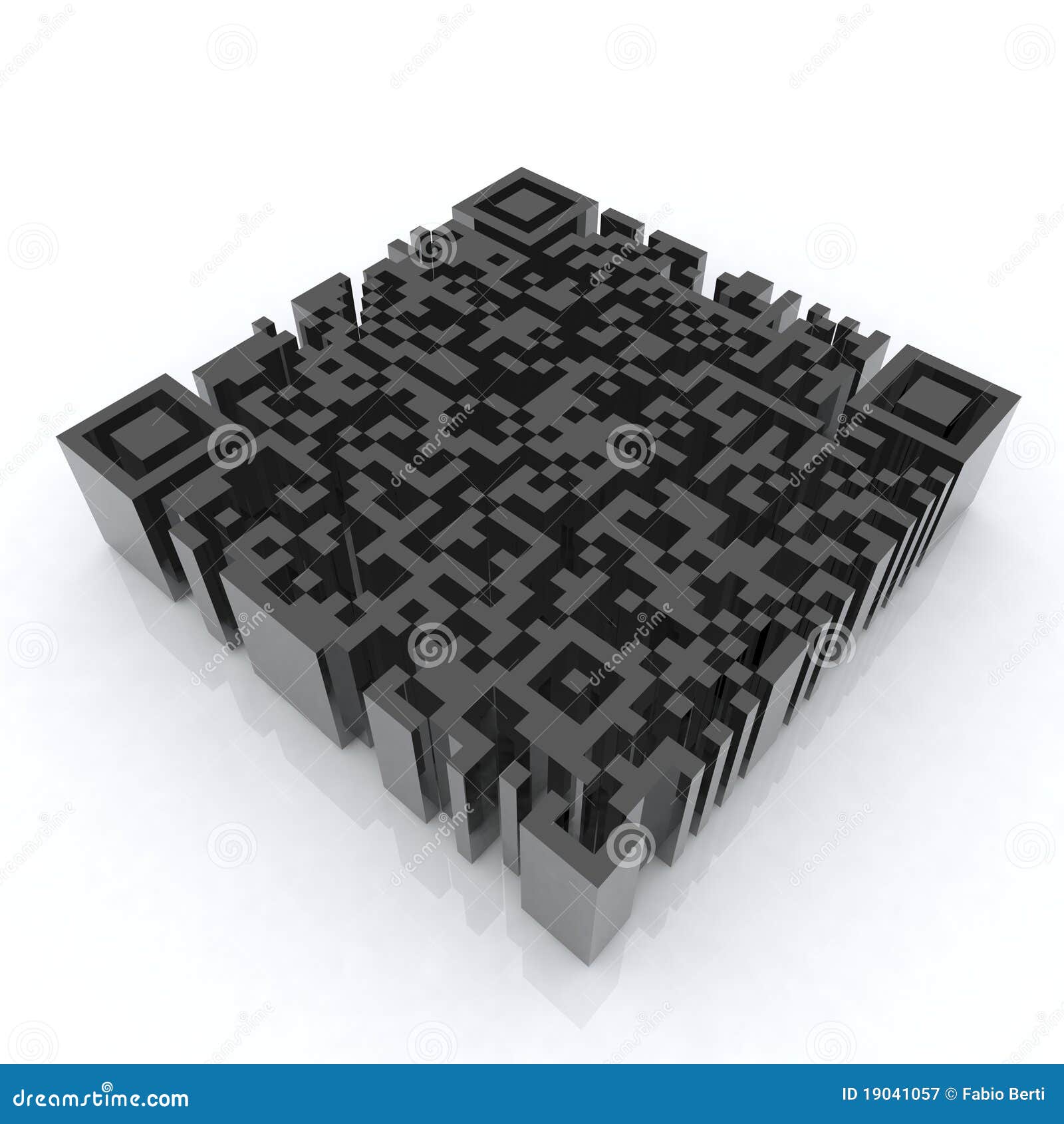 Big barcode qr 3d stock illustration. Illustration of blocks - 19041057