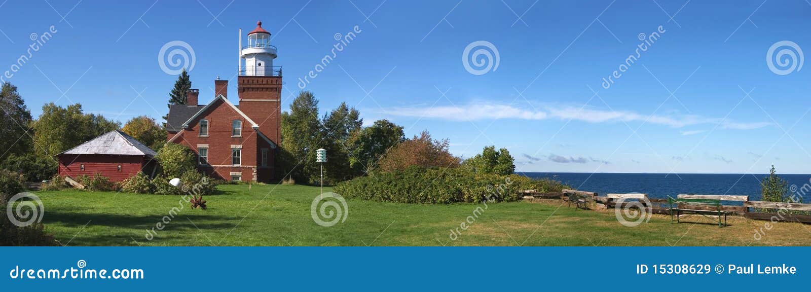 Big Bay Point Lighthouse stock image. Image of coast - 15308629