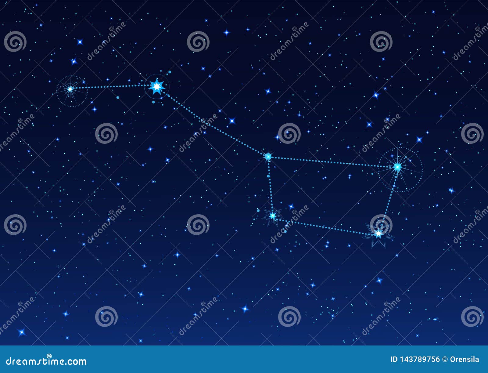 Big Bear Constellation in the Night Starry Sky Stock Vector ...