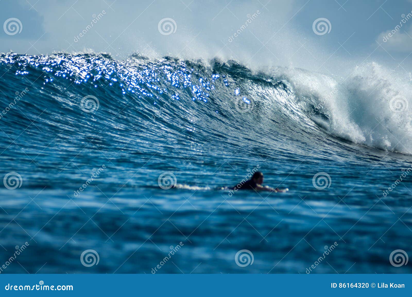 Big beautiful blue wave stock photo. Image of nature - 86164320