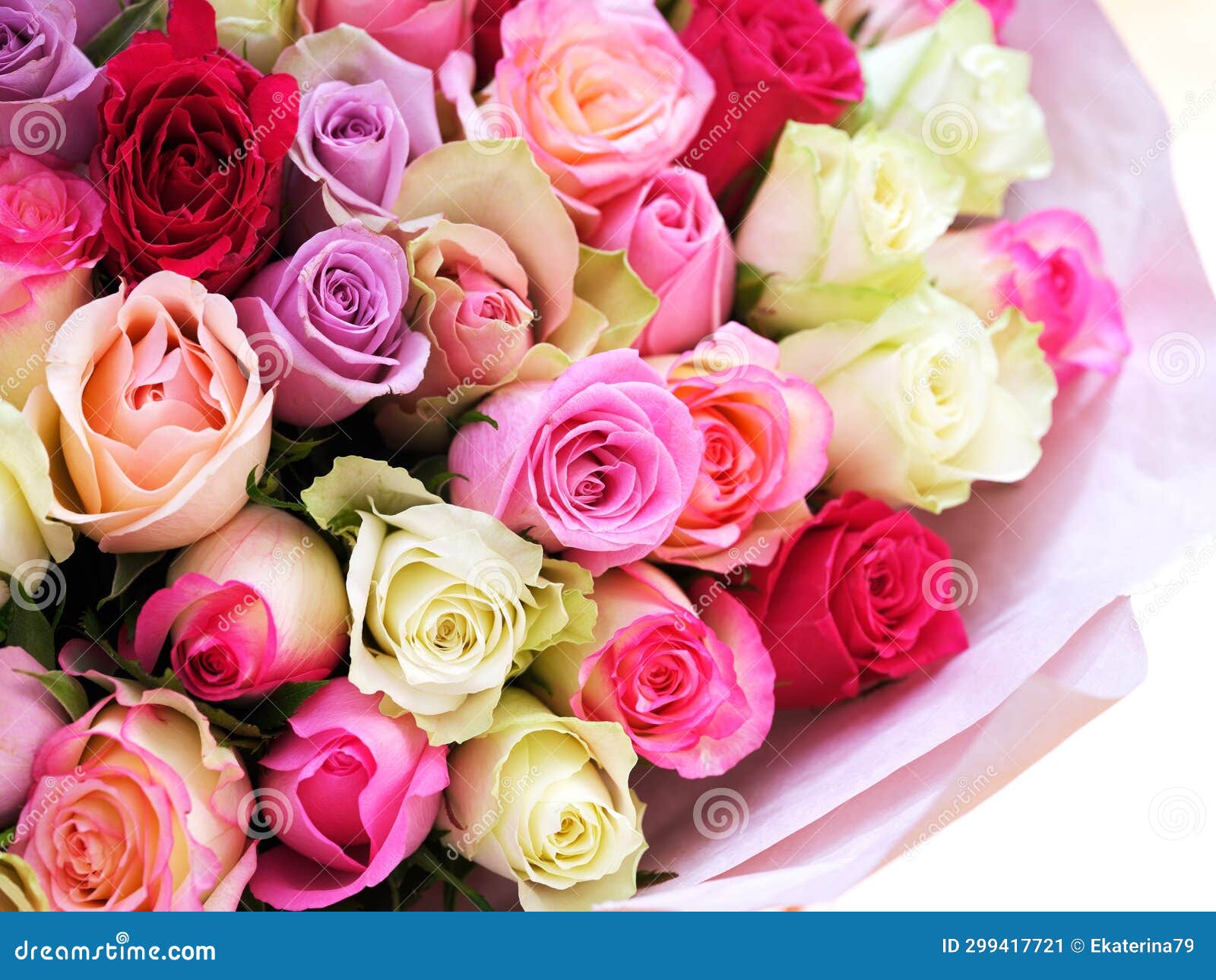 Big Beautiful Bouquet of Multicoloured Roses Stock Image - Image of ...