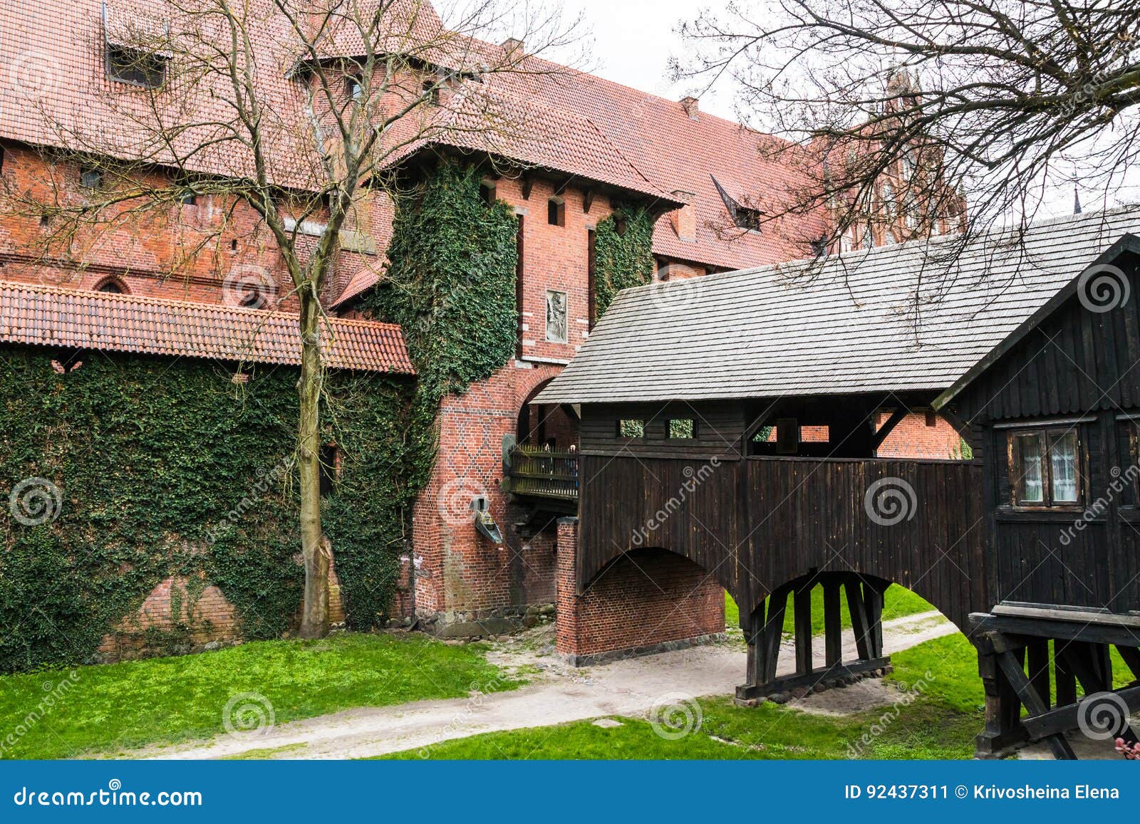 Big Beautiful Castle Made of Red Brick Stock Image - Image of landscape ...