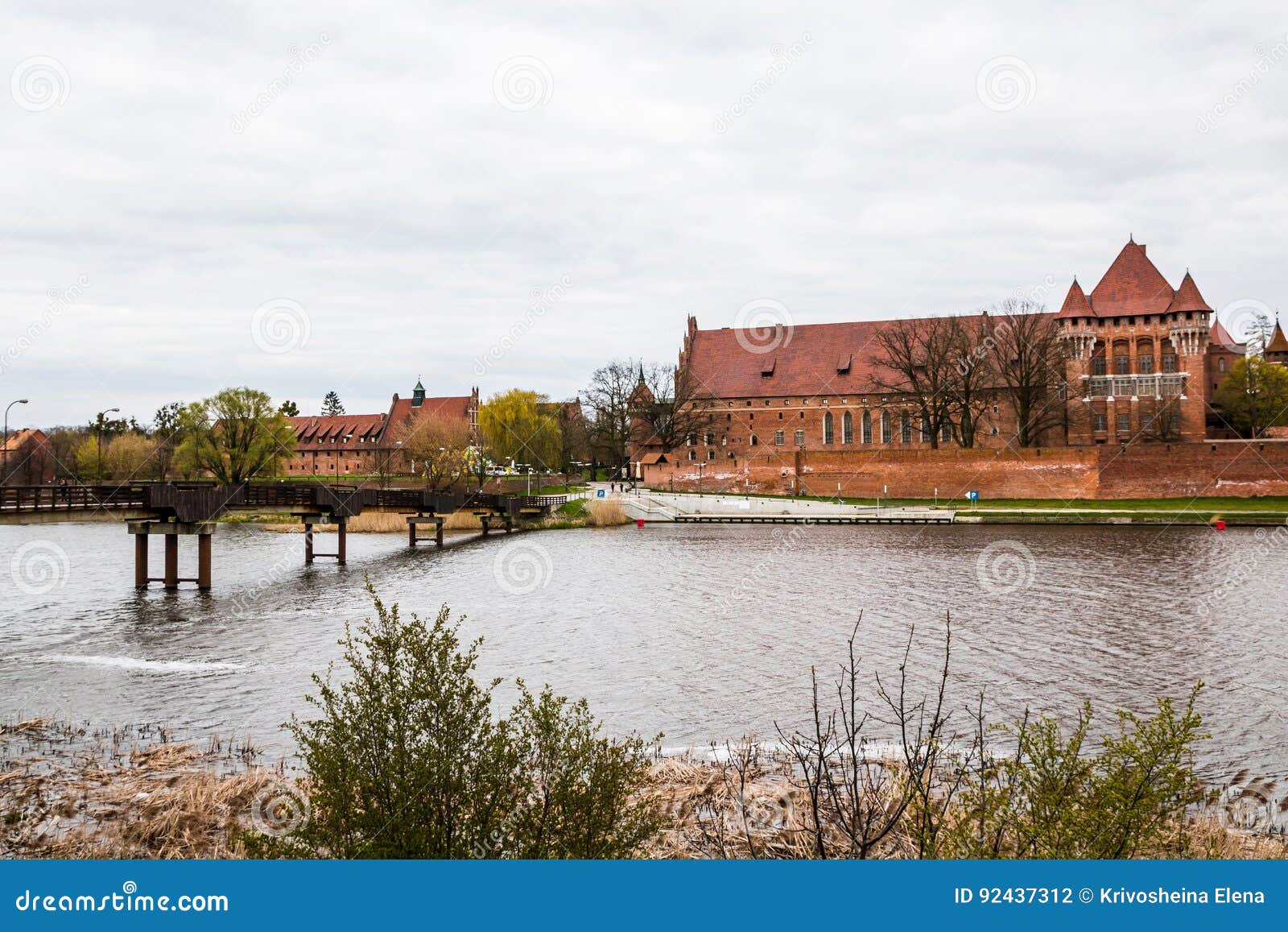 Big Beautiful Castle Made of Red Brick Stock Photo - Image of ...