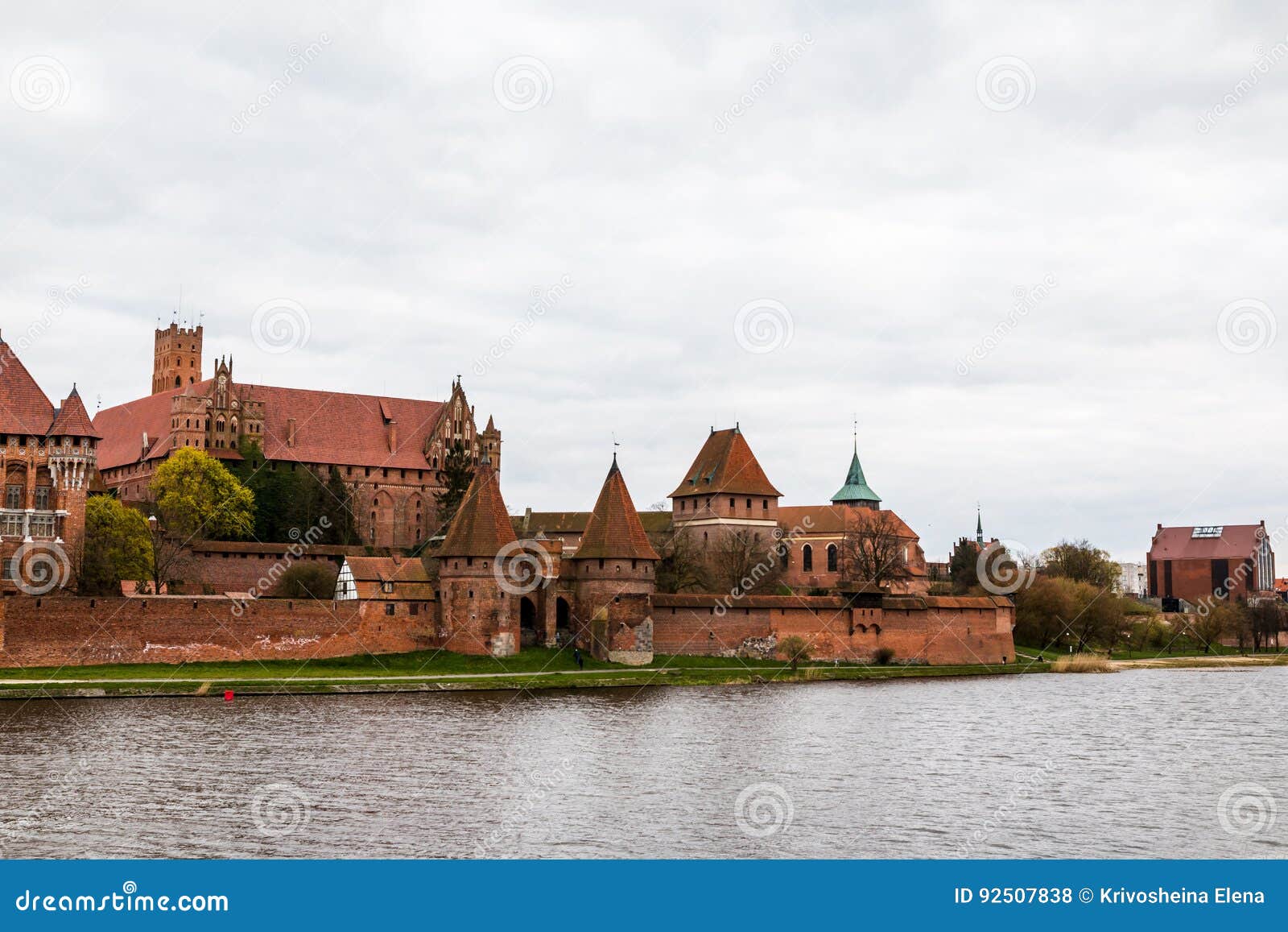 Big Beautiful Castle Made of Red Brick Stock Photo - Image of residence ...