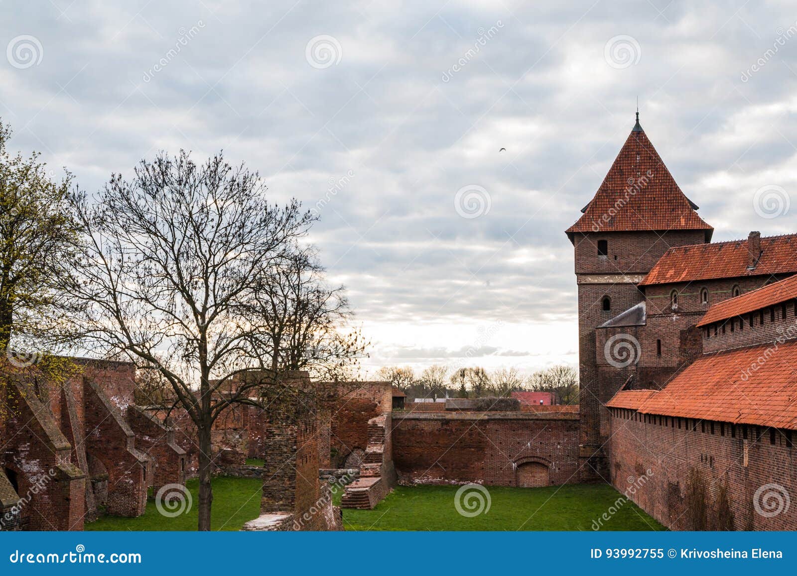Big Beautiful Castle Made of Red Brick Stock Image - Image of landscape ...