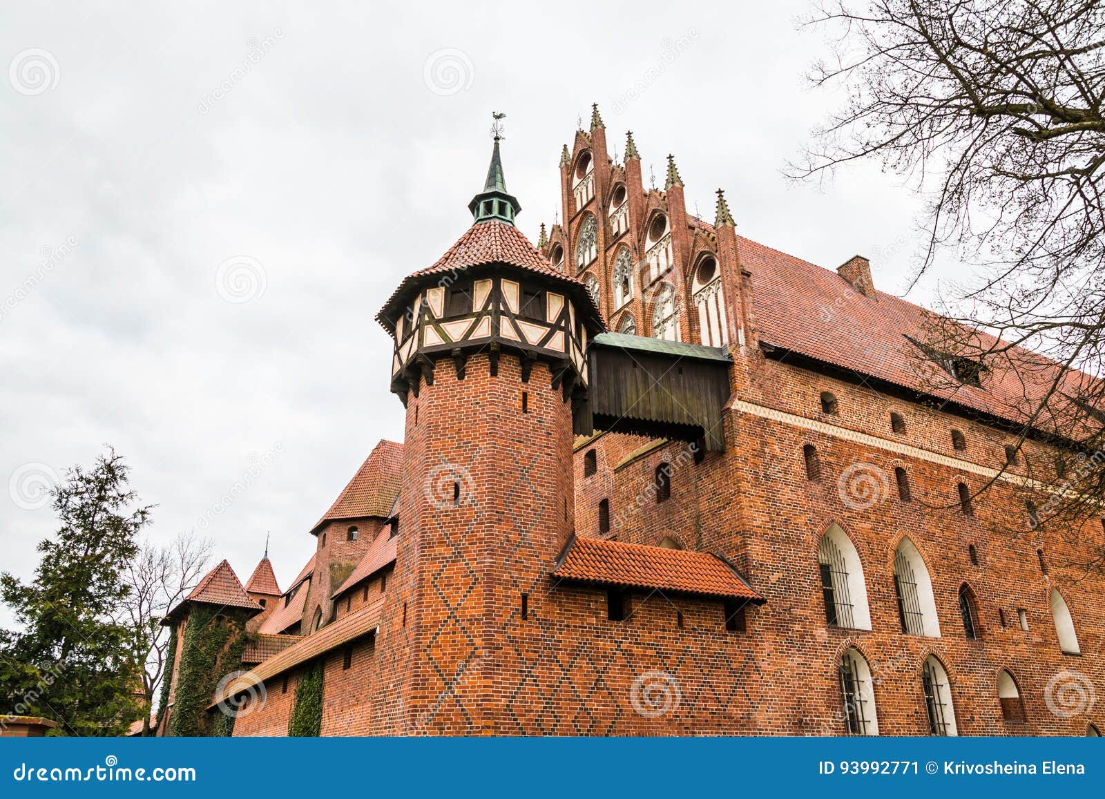Big Beautiful Castle Made of Red Brick Stock Image - Image of outdoor ...
