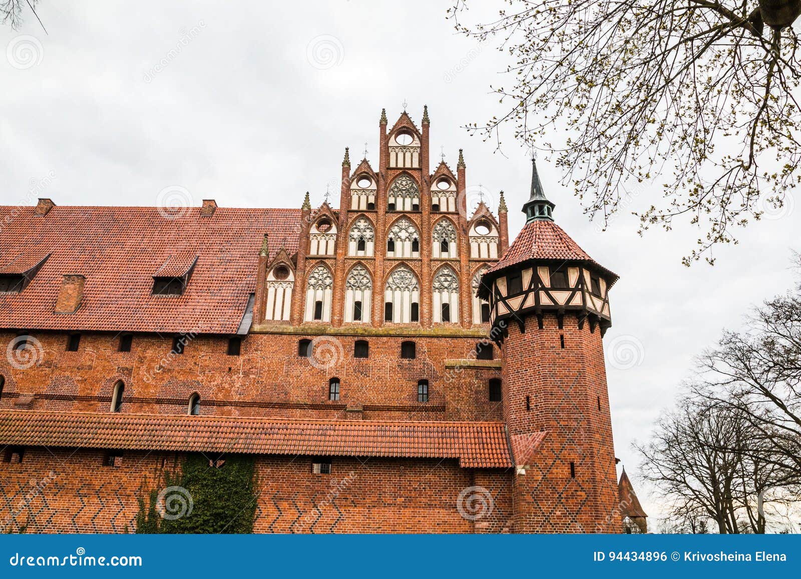 Big Beautiful Castle Made of Red Brick Stock Photo - Image of fortified ...