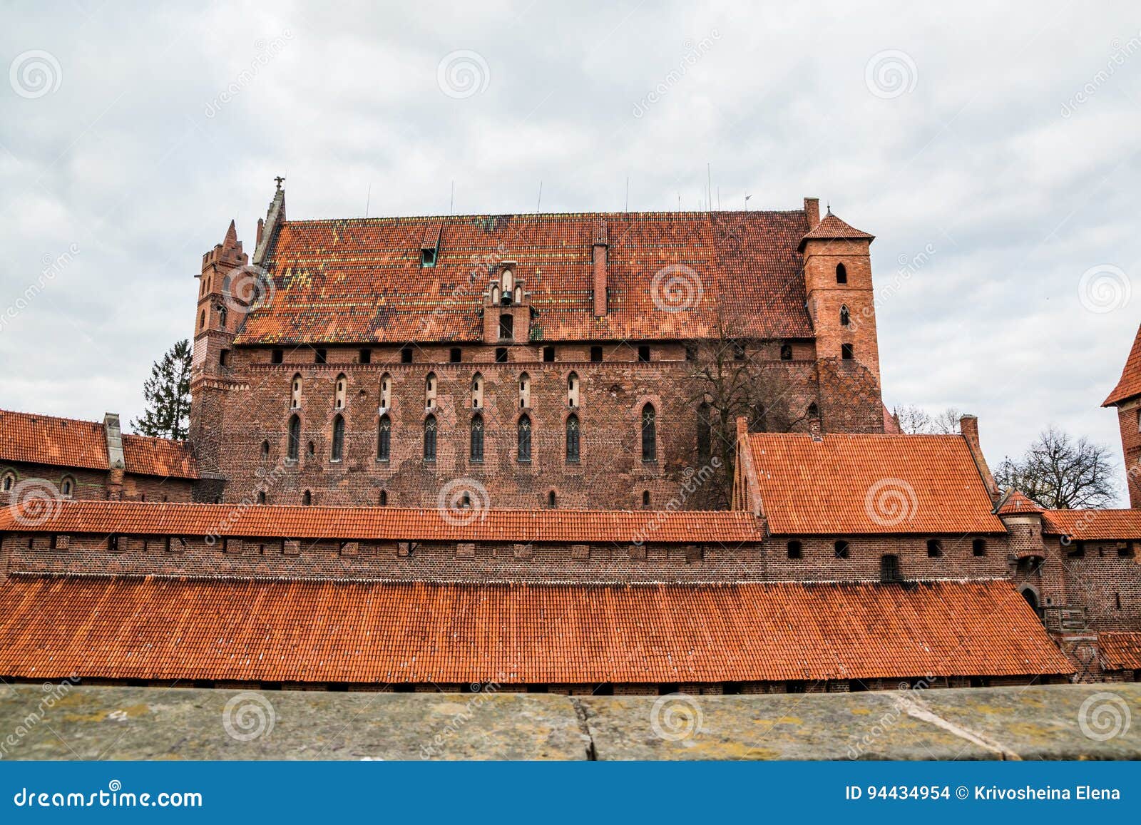 Big Beautiful Castle Made of Red Brick Stock Photo - Image of polish ...