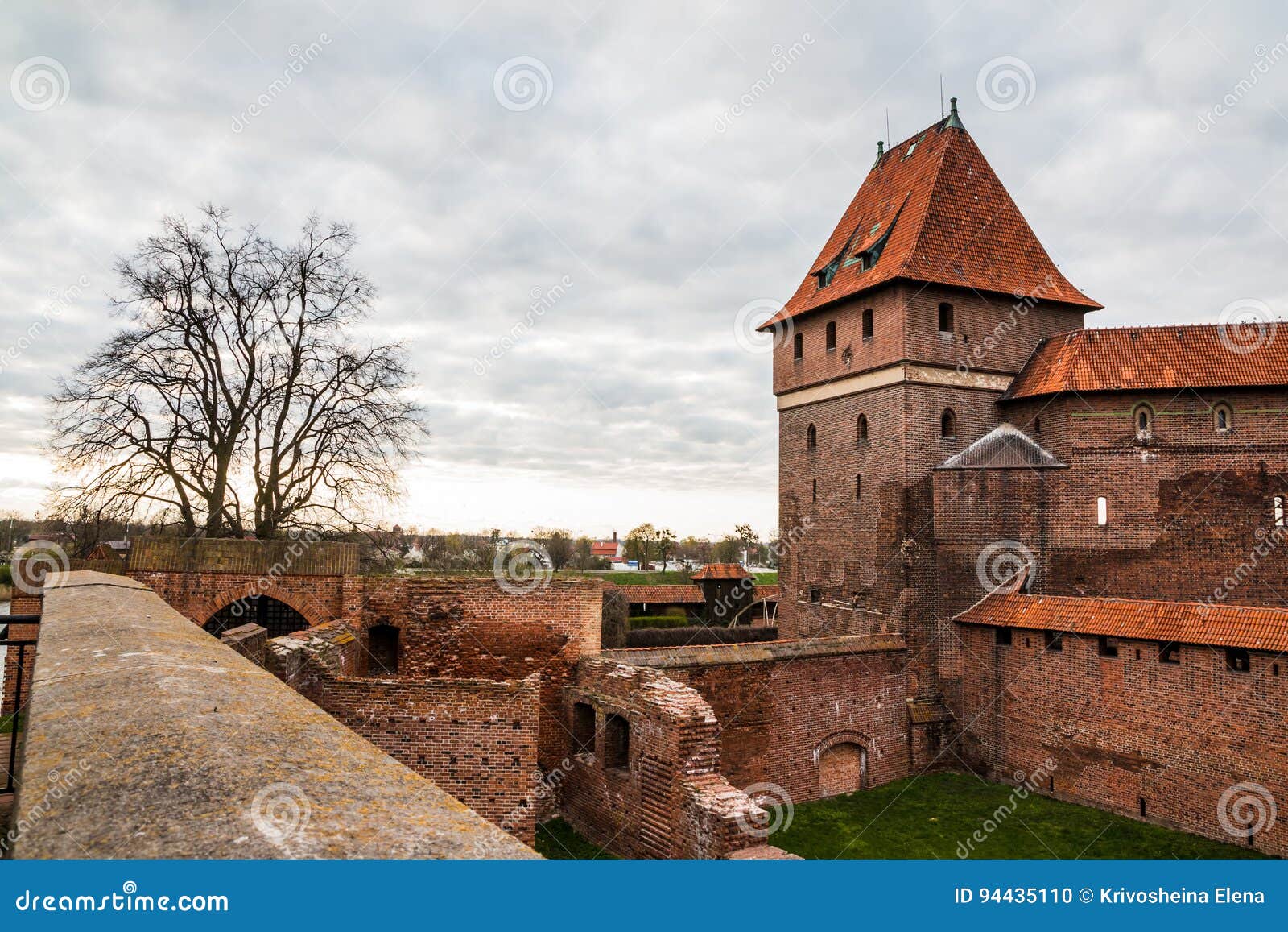 Big Beautiful Castle Made of Red Brick Stock Photo - Image of fortress ...