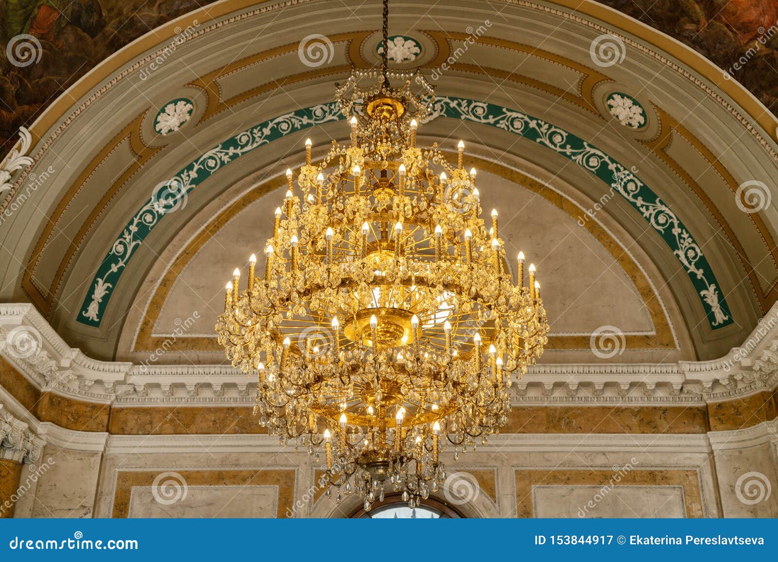 Big Beautiful Chandelier in the Temple Stock Image - Image of europe ...
