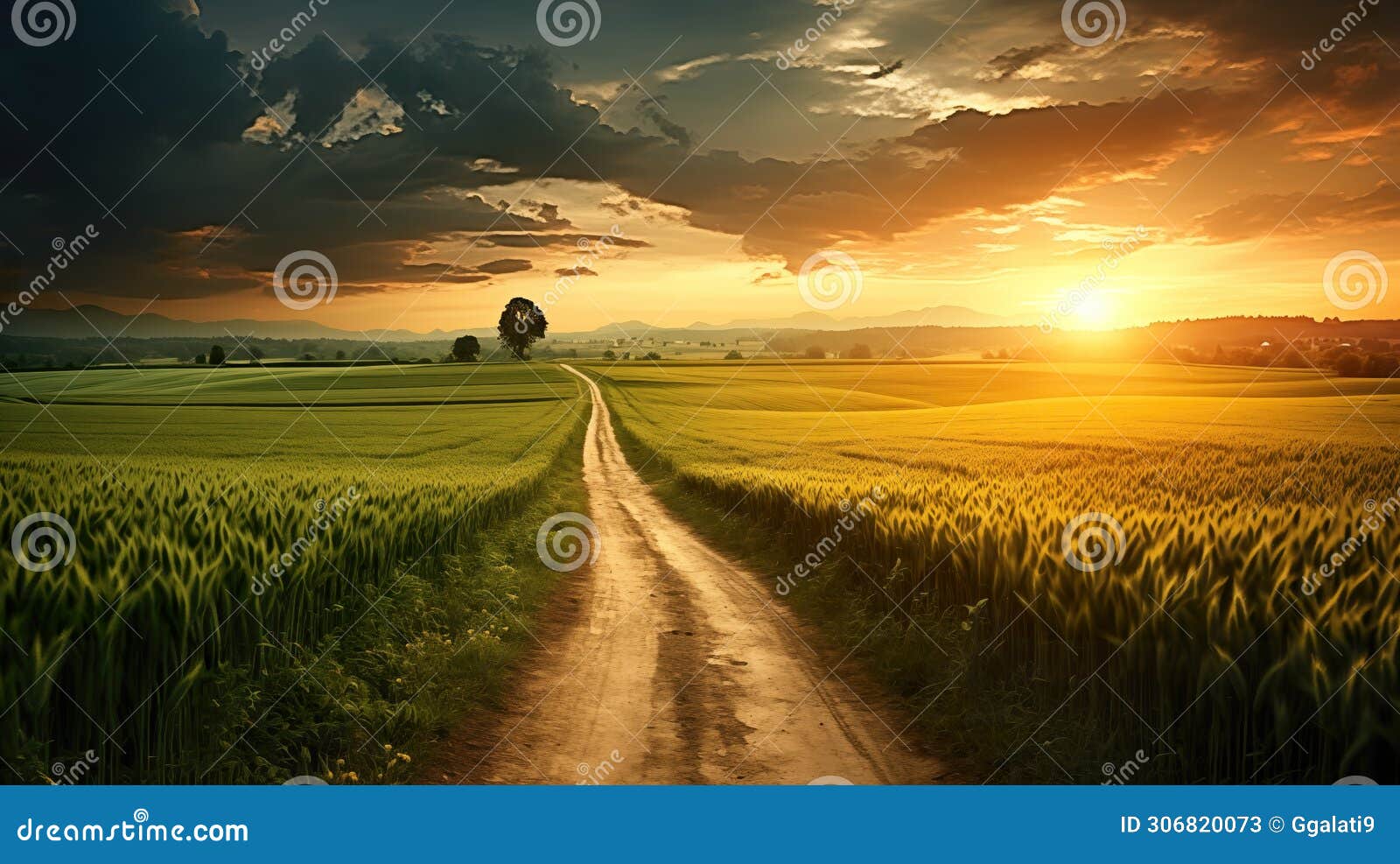 Big Beautiful Long Path in a Grass Field, Relaxing Peace Wallpaper ...