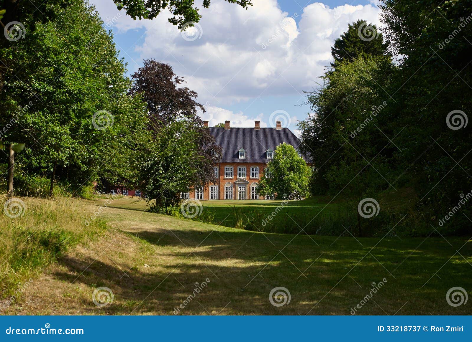 Big Beautiful Mansion House Estate Denmark Stock Image - Image of ...