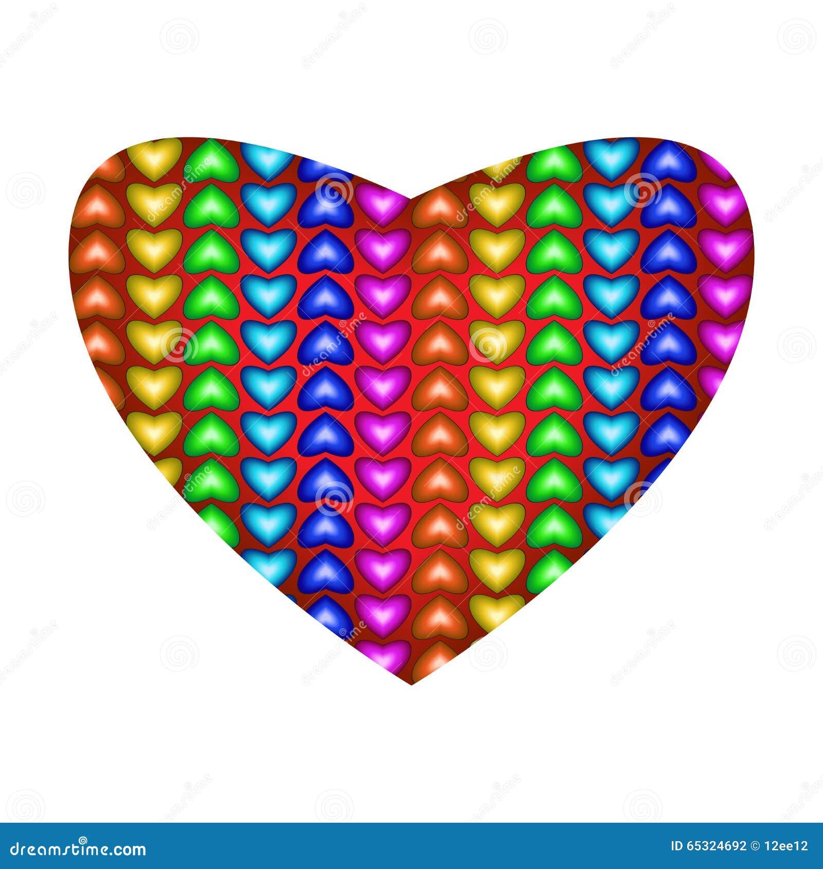 Big Beautiful Multicolored Heart Stock Vector - Illustration of gift ...