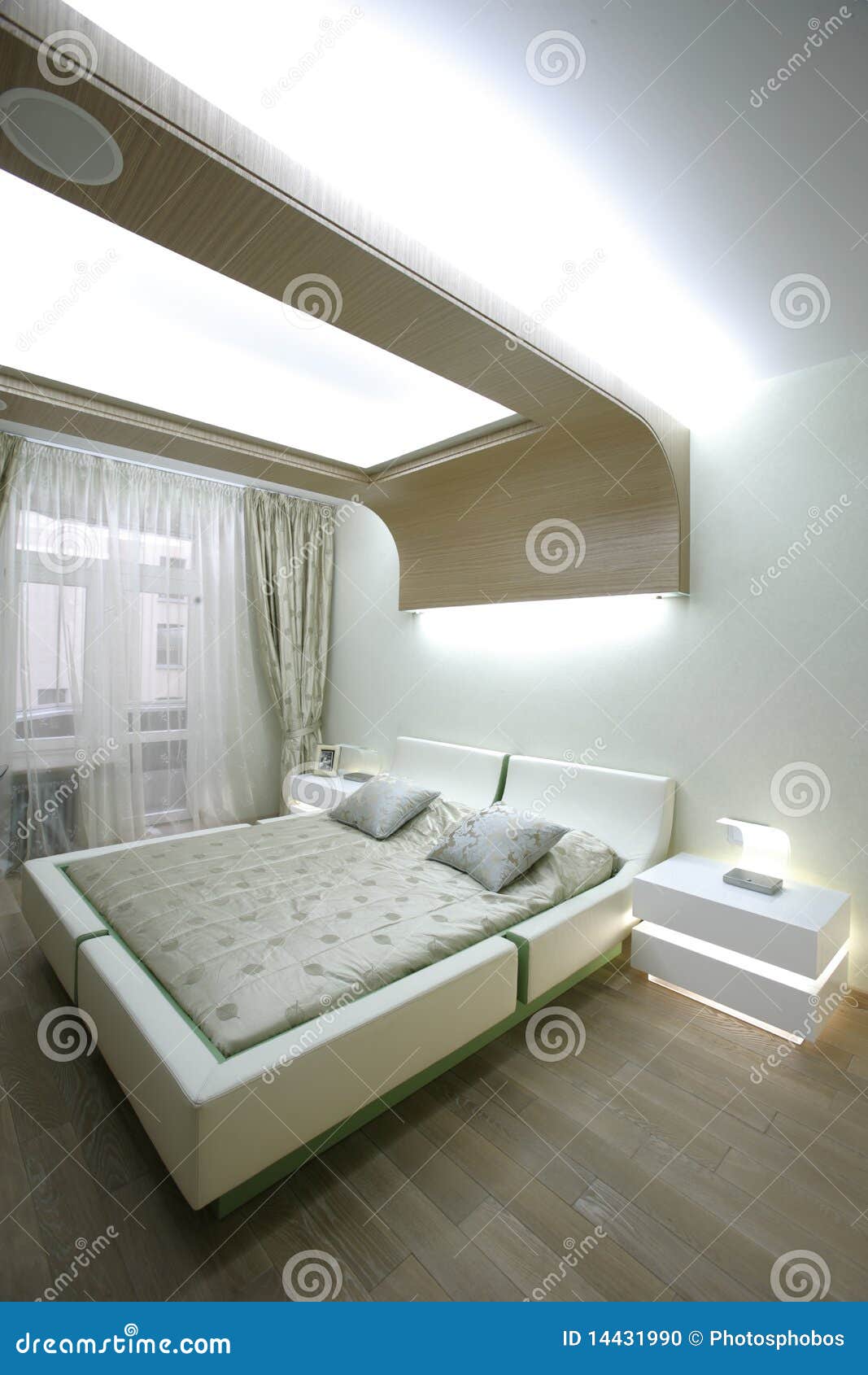 Big bed in bedroom stock photo. Image of fashion, culture - 14431990