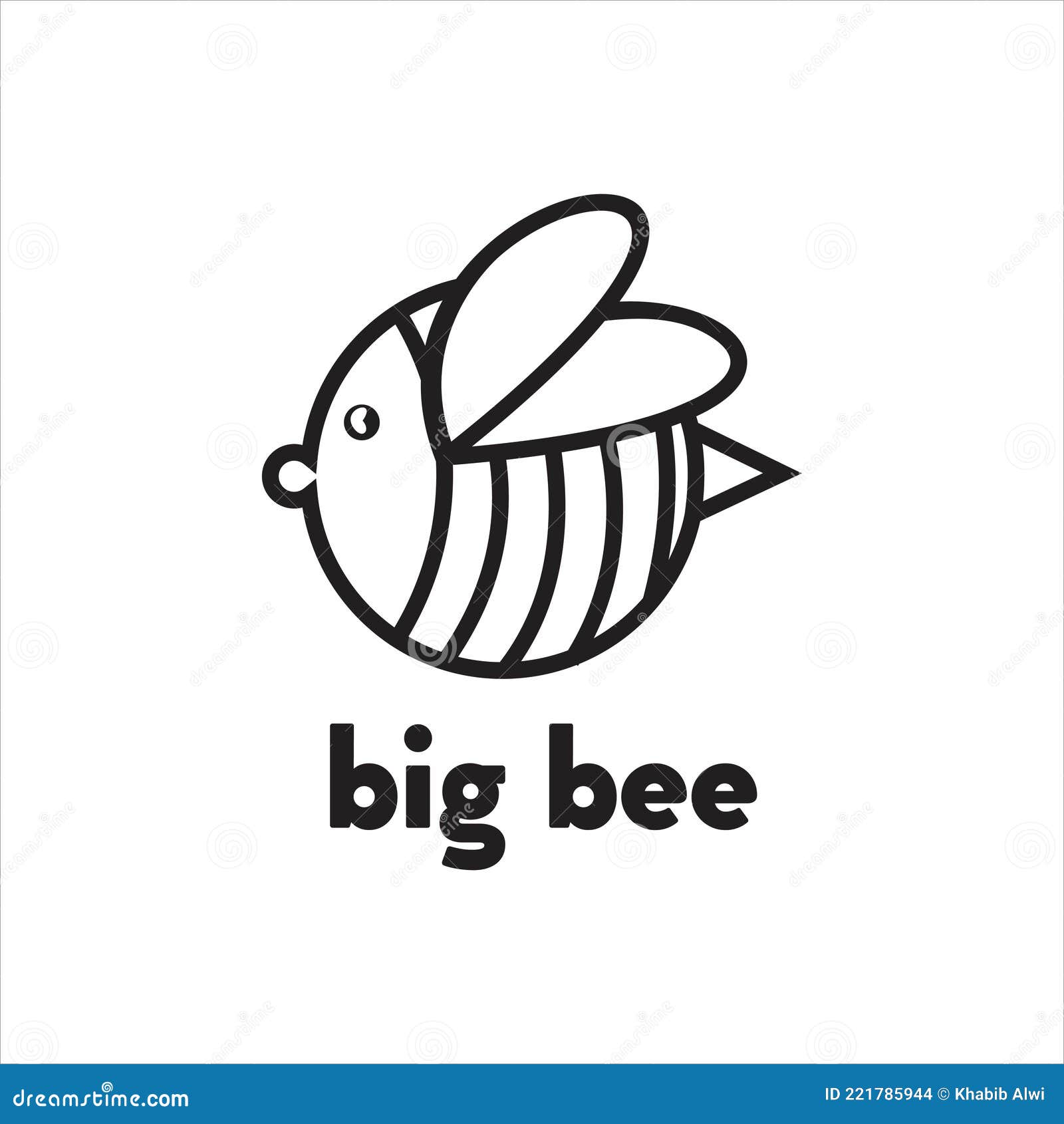 Big bee logo stock vector. Illustration of cute, pencil - 221785944