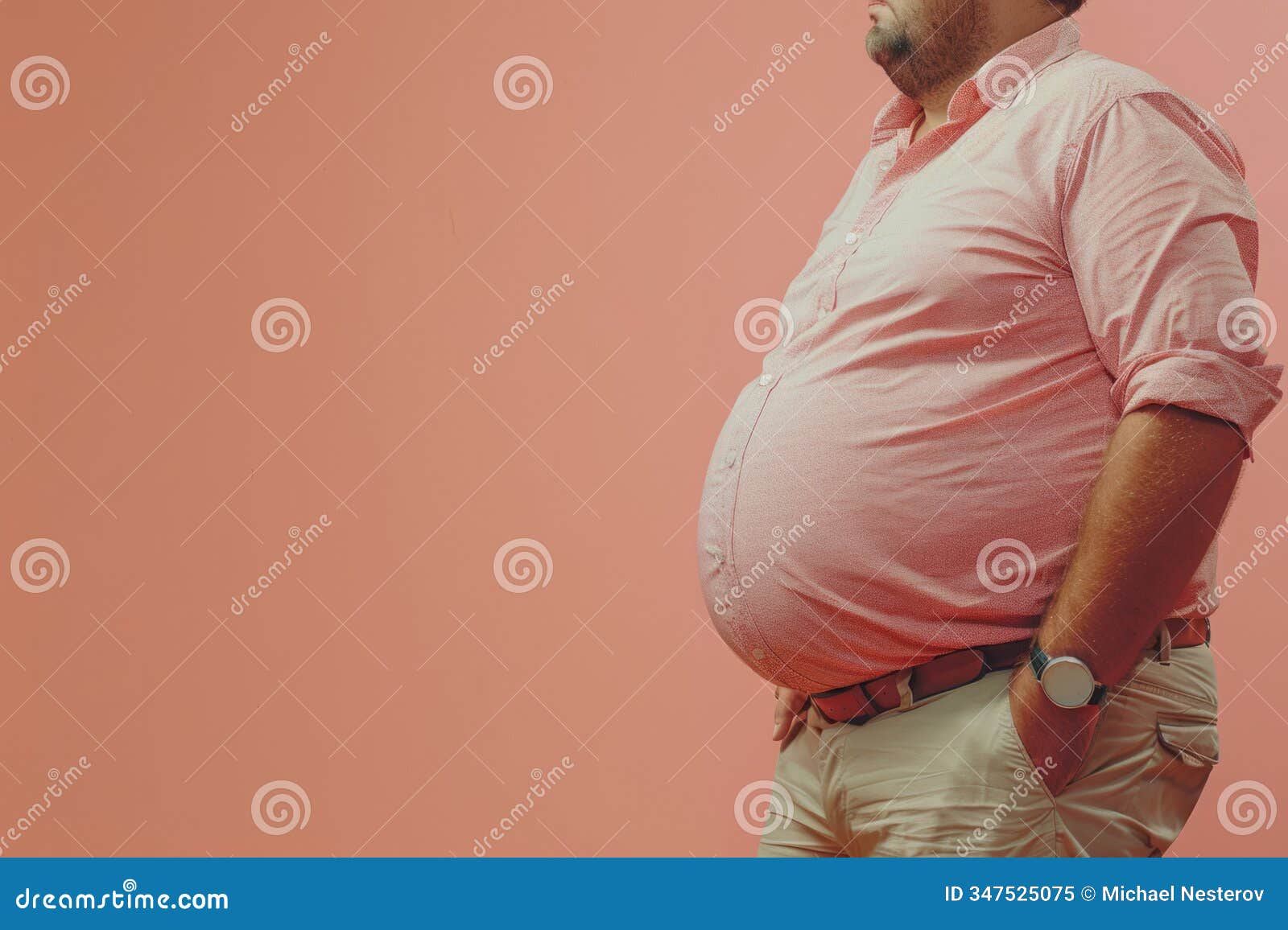 Big Beer Belly of a Man. Copy Space for Text Stock Image - Image of ...