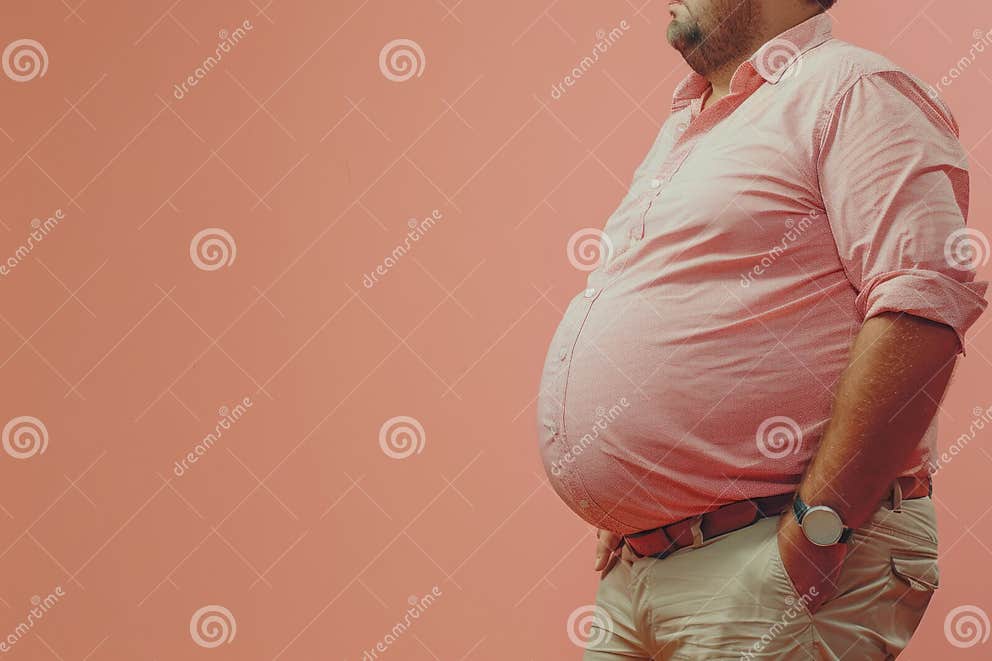 Big Beer Belly of a Man. Copy Space for Text Stock Image - Image of ...