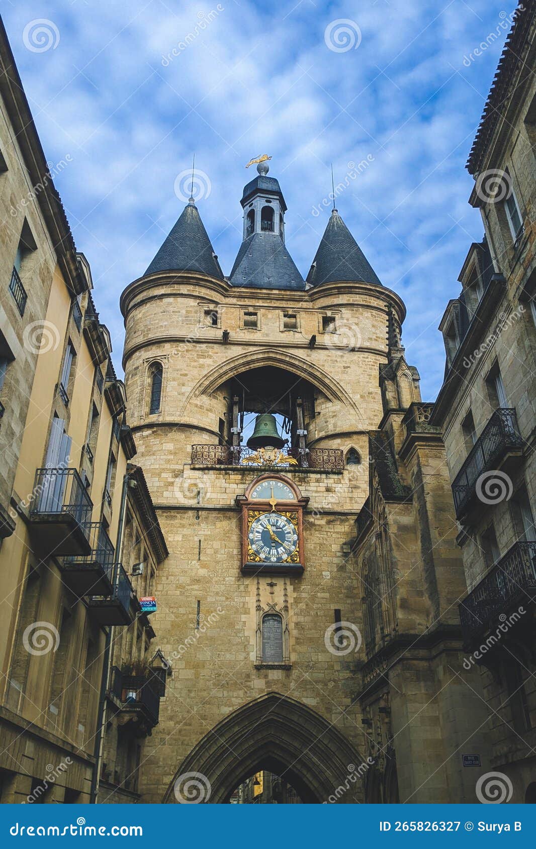 Big Bell Tower of Bordeaux City with Ancient Prison Underneath it ...