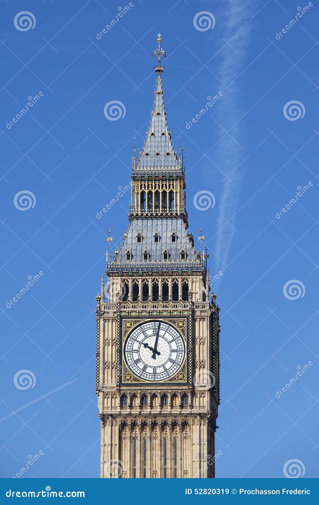 Big Ben with blue sky stock image. Image of city, scene - 52820319