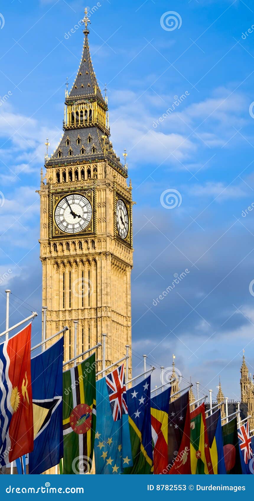 Big Ben and flags stock image. Image of monument, government - 8782553