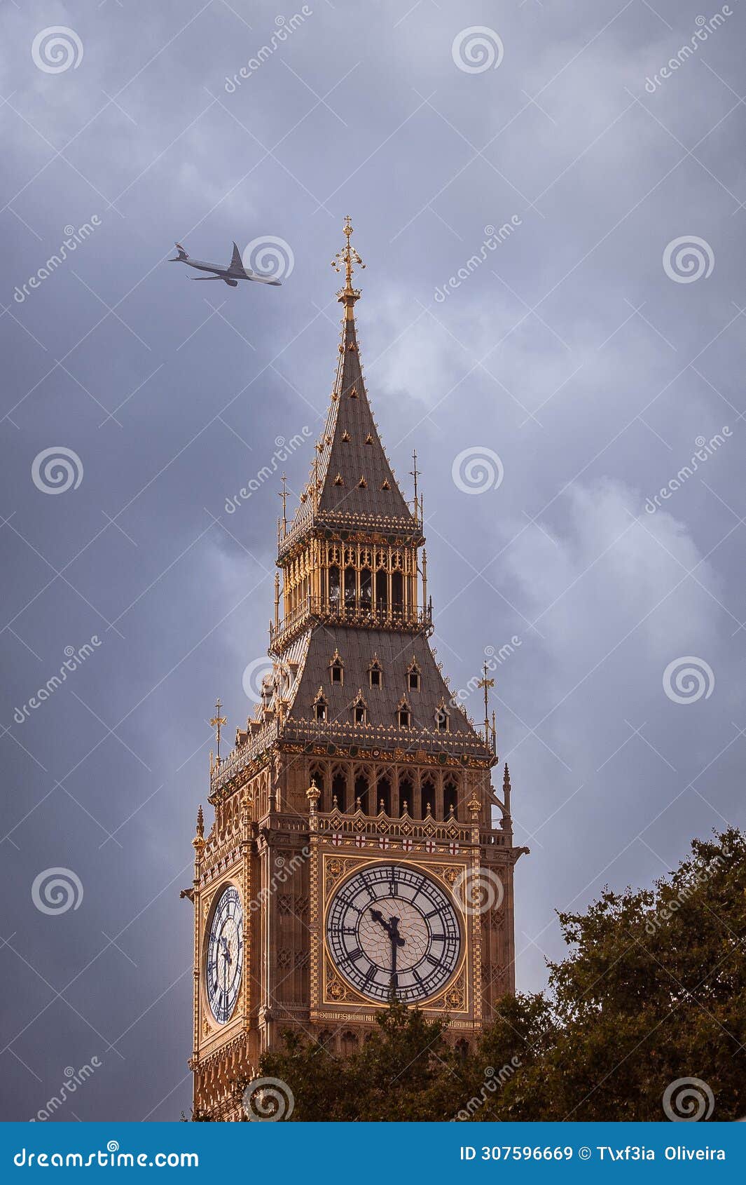 Big Ben flight stock image. Image of england, airplane - 307596669