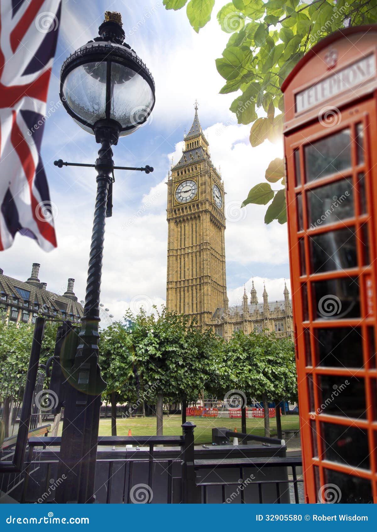 Big Ben from Inside Gardens Stock Photo - Image of london, post: 32905580