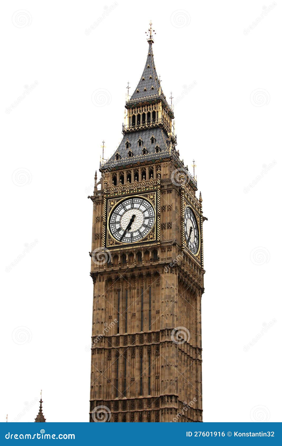 Big Ben isolated on white stock photo. Image of united - 27601916