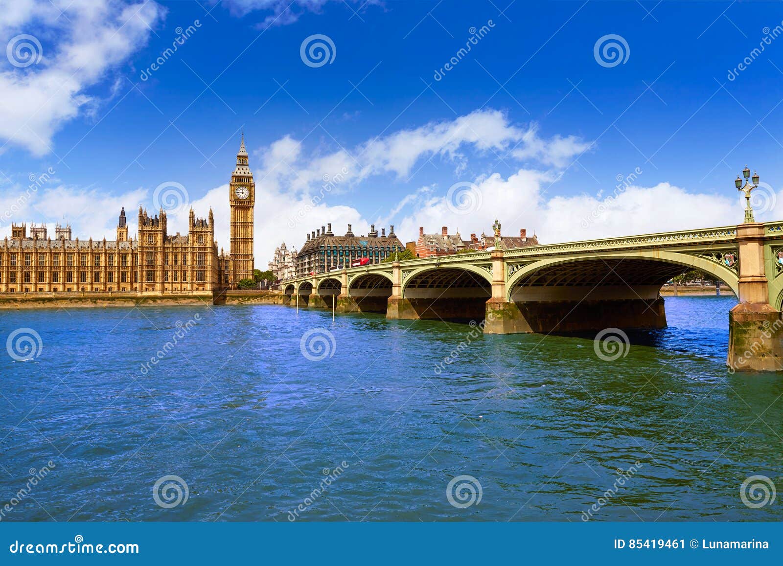 Big Ben London Clock Tower in UK Thames Stock Image - Image of island ...