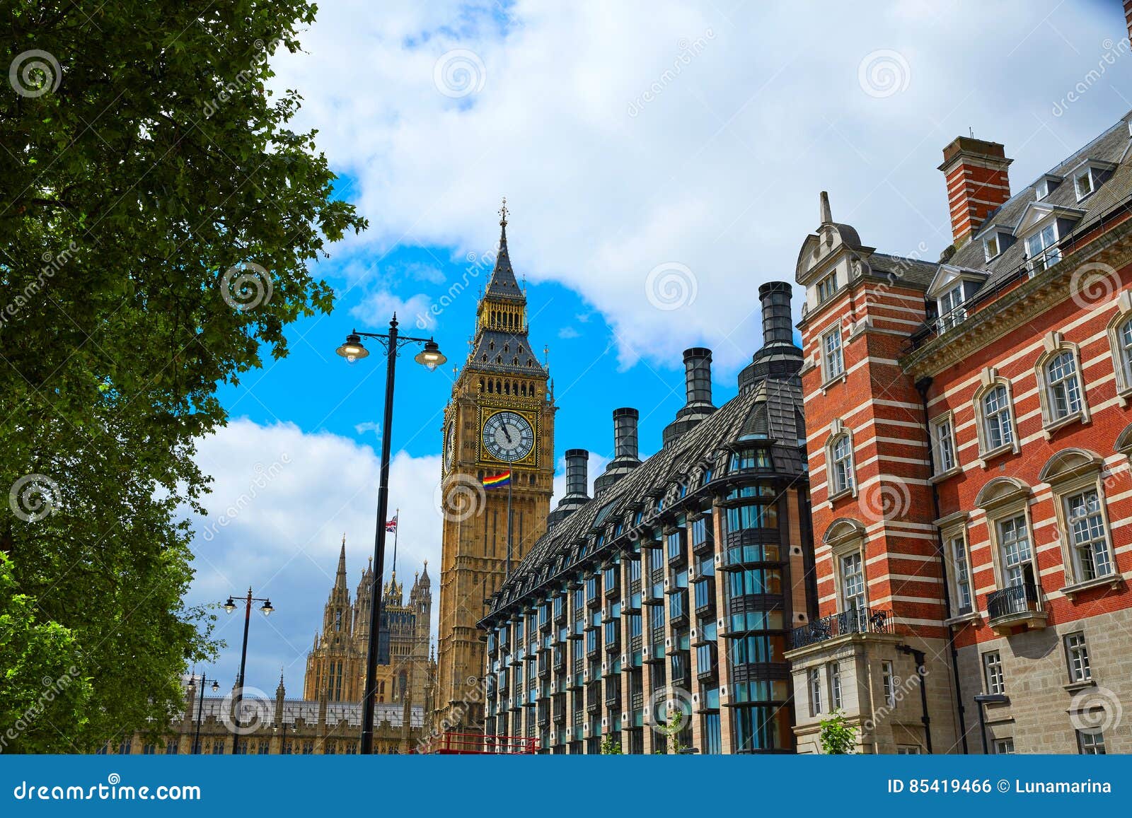 Big Ben London Clock Tower in UK Thames Stock Photo - Image of ...