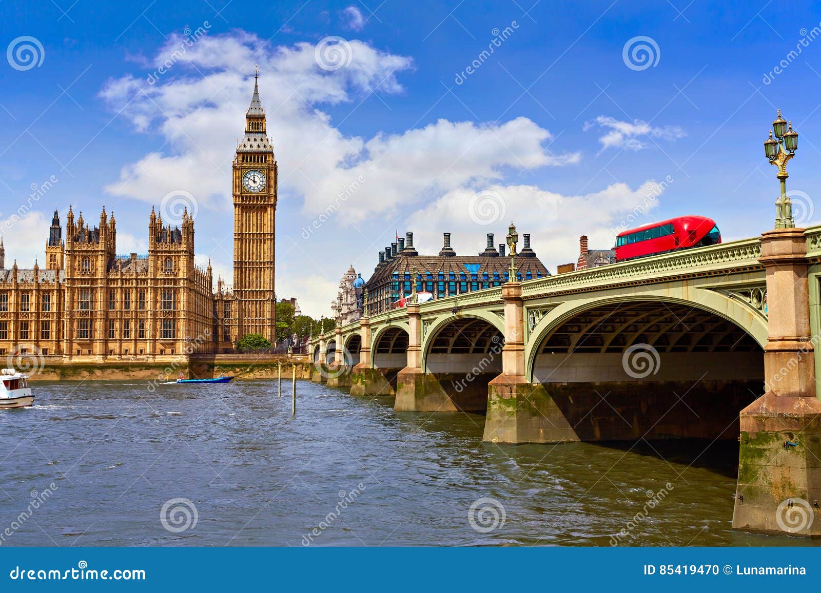 Big Ben London Clock Tower in UK Thames Stock Photo - Image of modern ...