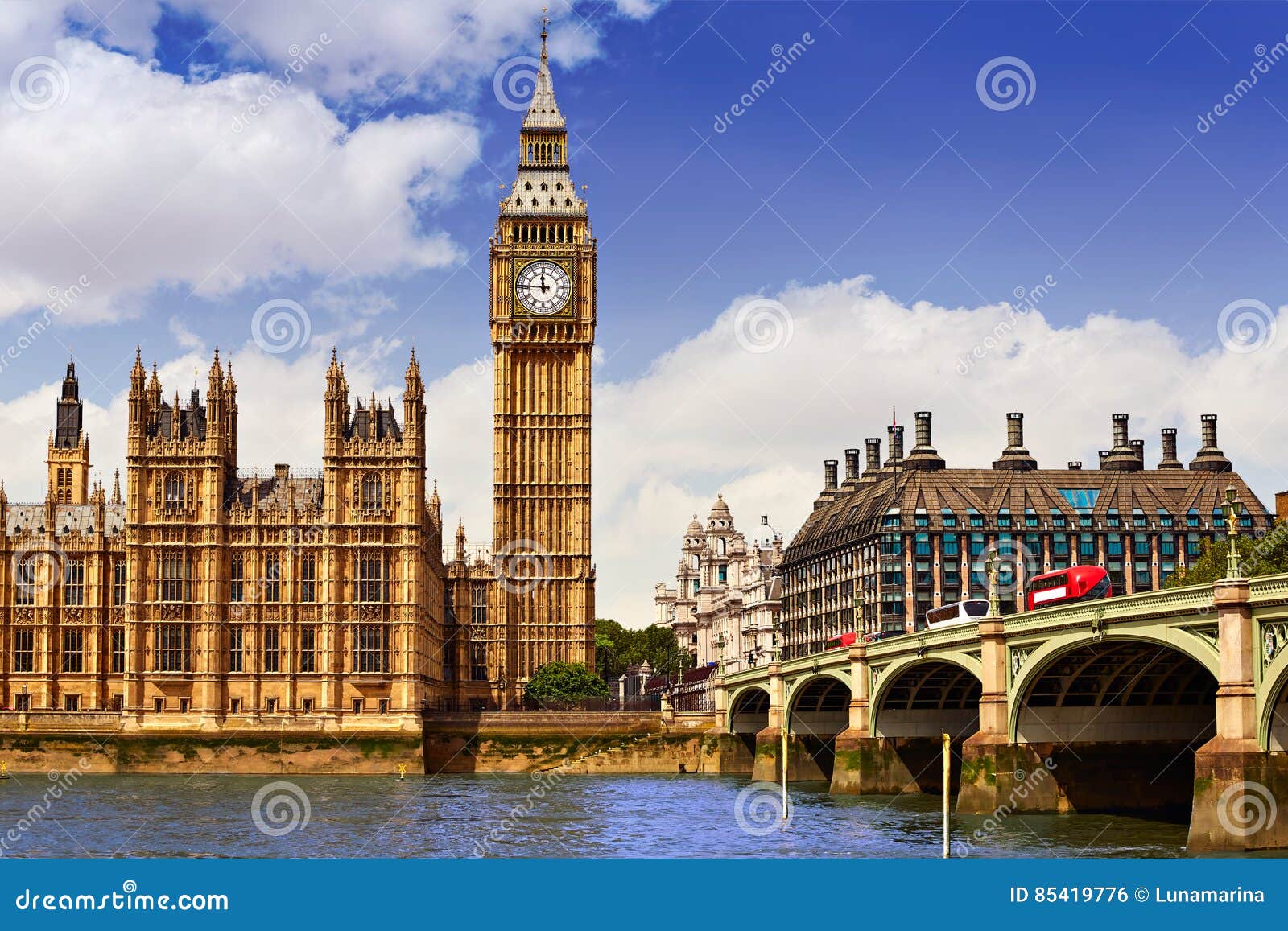 Big Ben London Clock Tower in UK Thames Stock Photo - Image of place ...