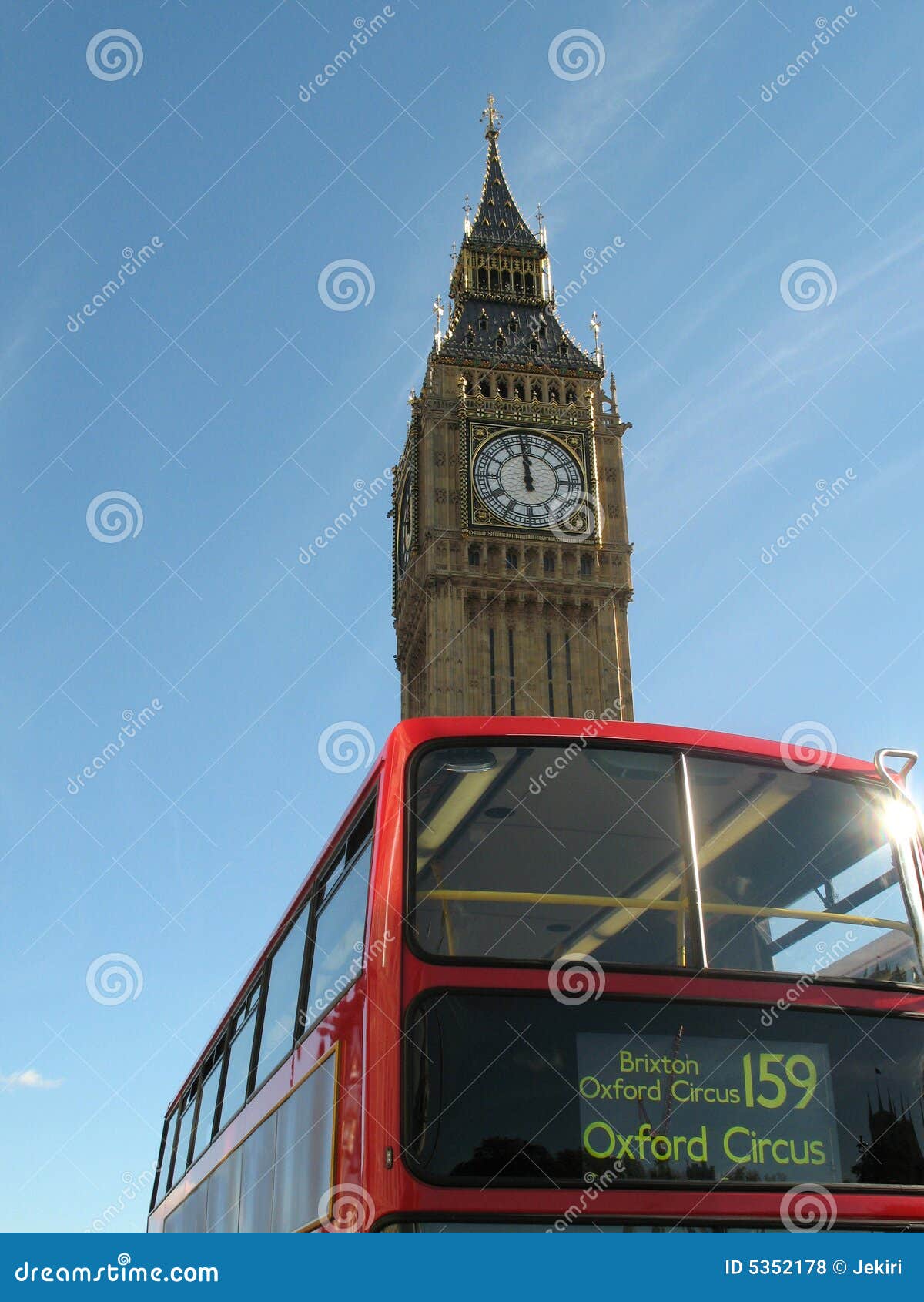 Big Ben and London Red Bus stock photo. Image of bell - 5352178