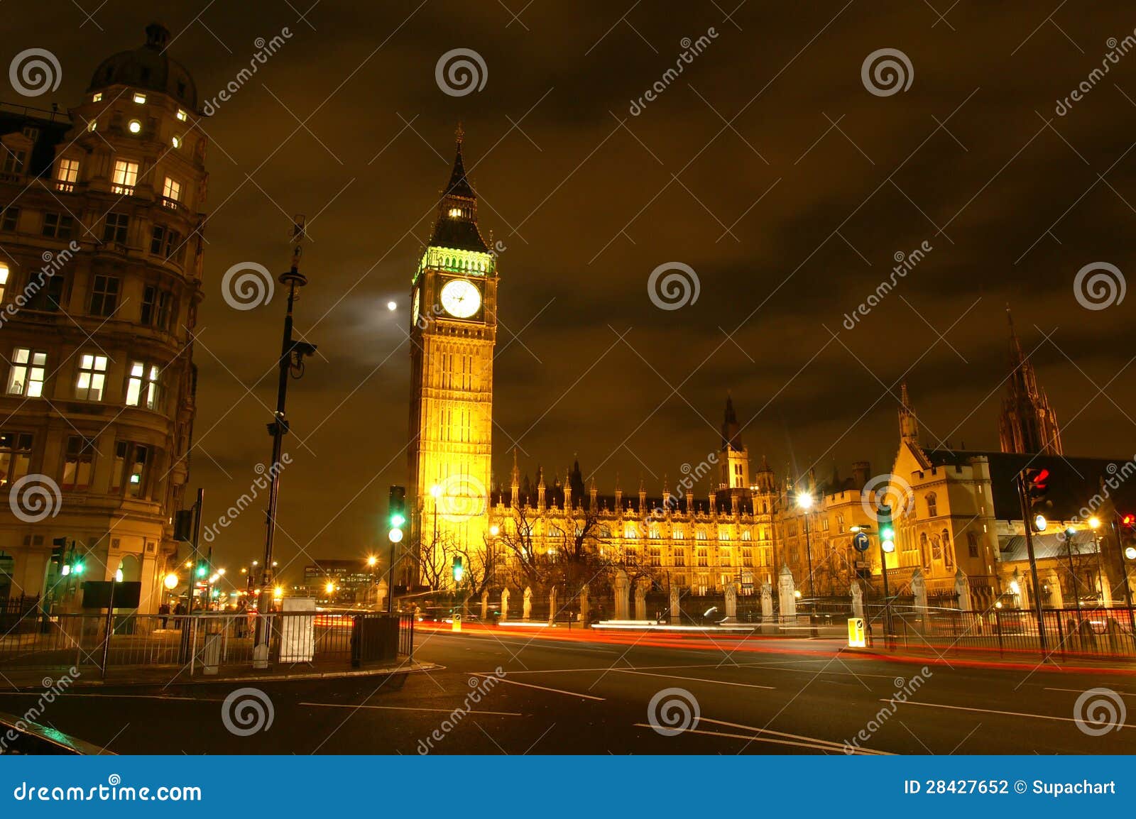 Big Ben night scene stock photo. Image of illuminated - 28427652