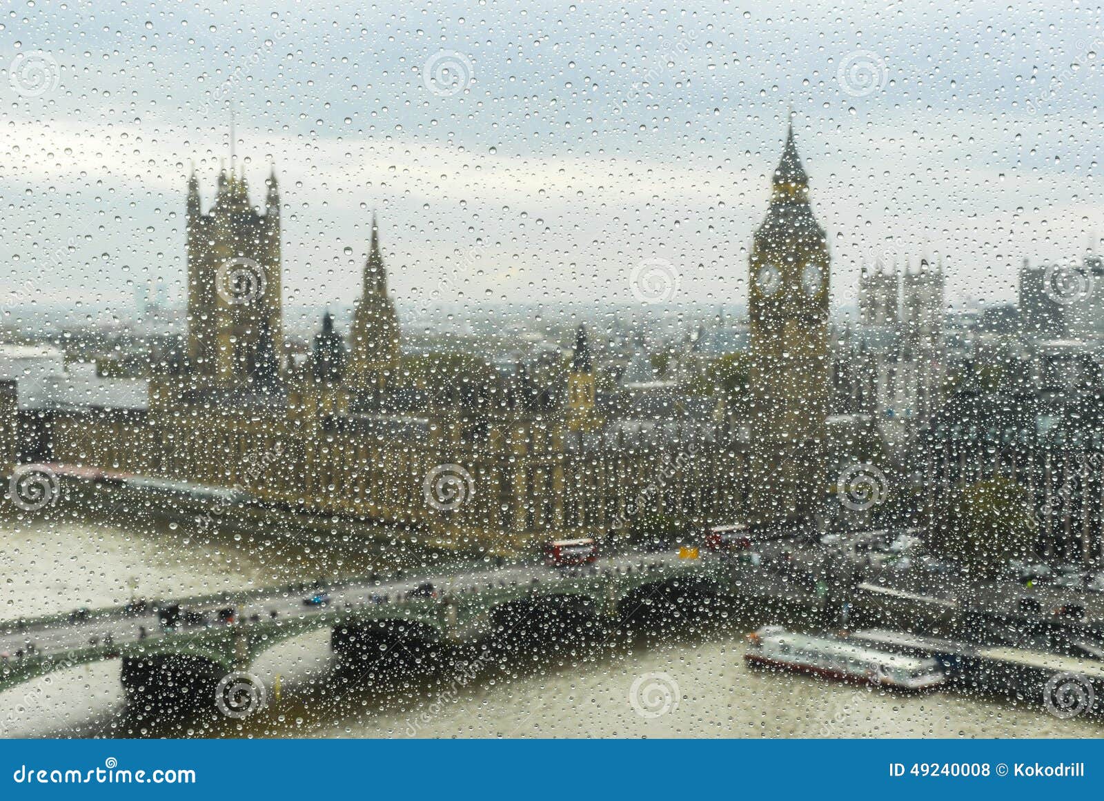 Big Ben and Parliament through the Wet Window Stock Photo - Image of ...