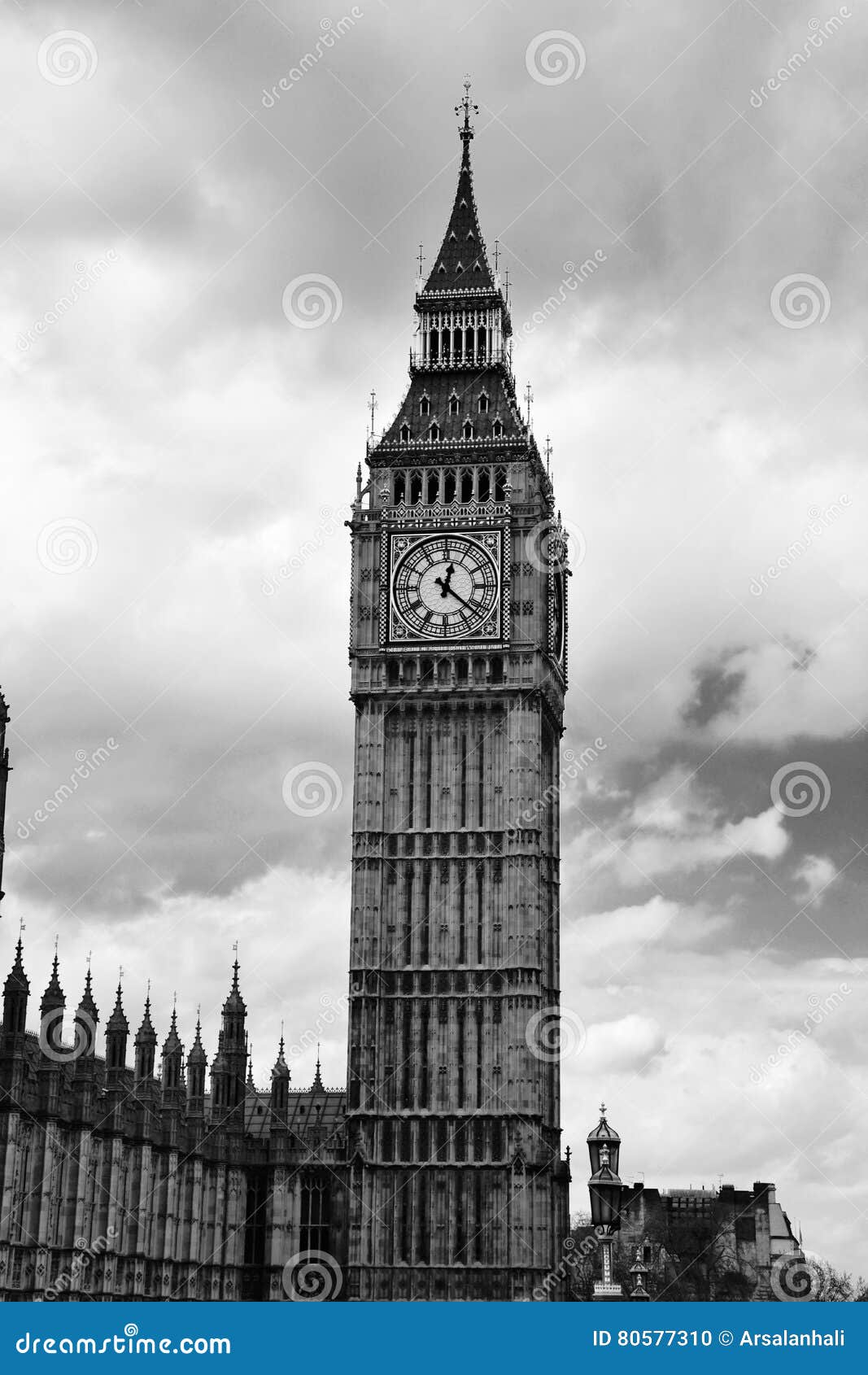 Big Ben Portrait in Black and White Editorial Image - Image of ...