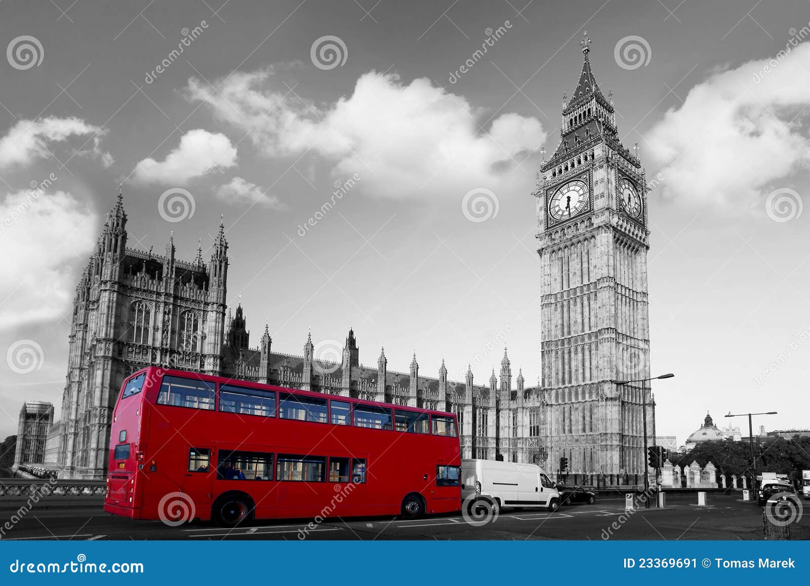 Big Ben with Red Bus in London, UK Stock Image - Image of building ...