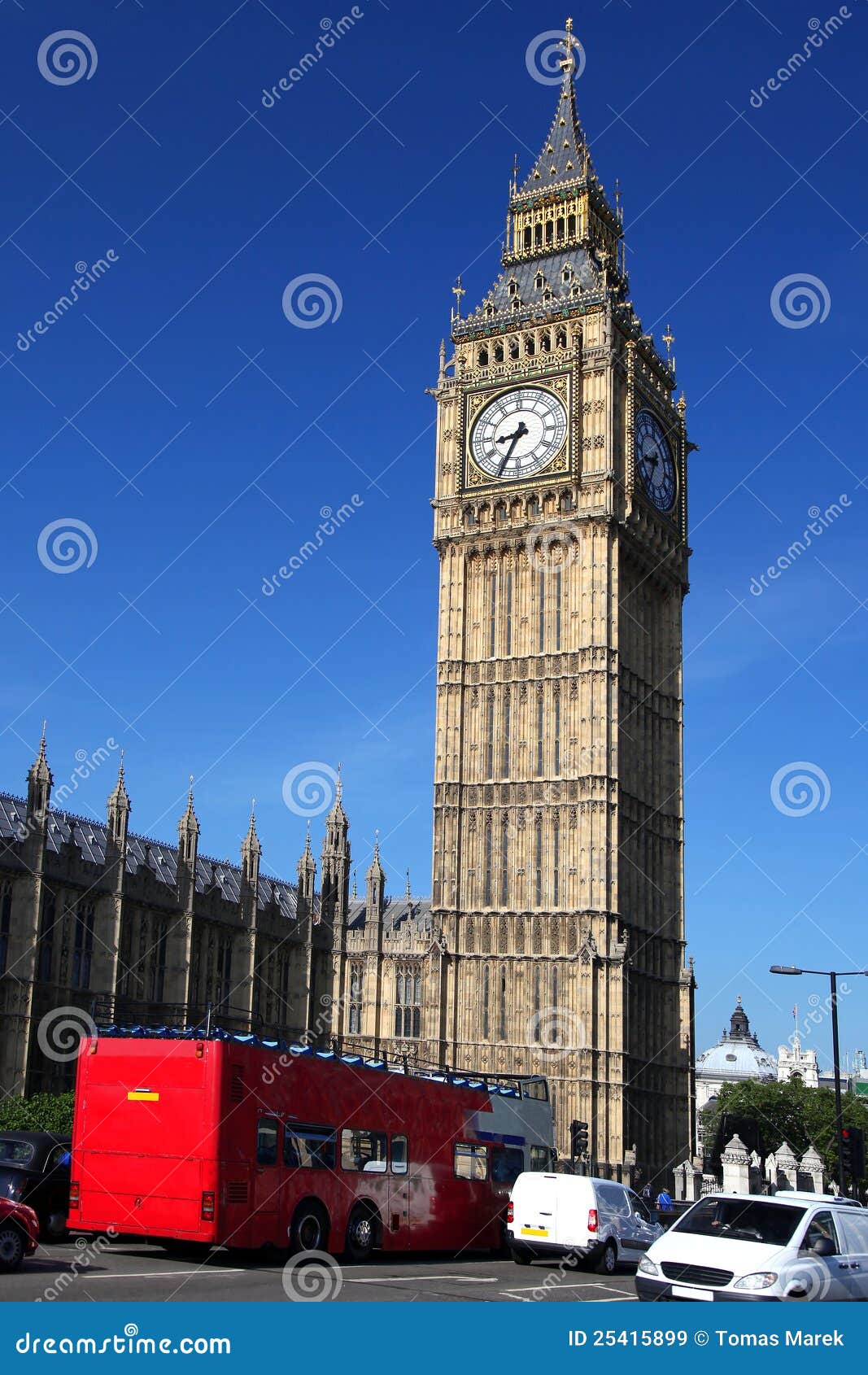 Big Ben with Red Bus in London, UK Stock Image - Image of parliament ...