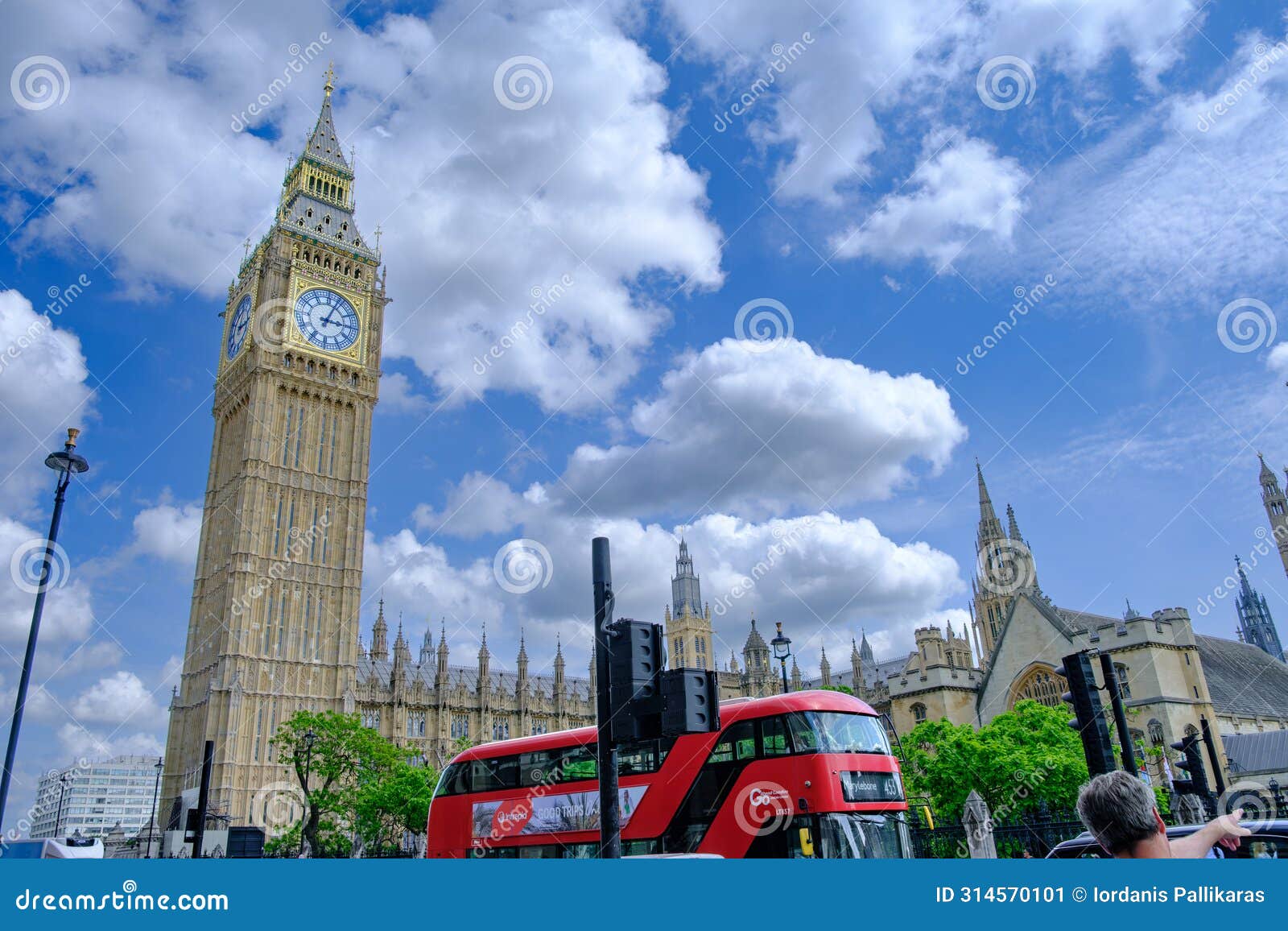 The Big Ben and a Red Double Decker Bus in London, UK Editorial Photo ...