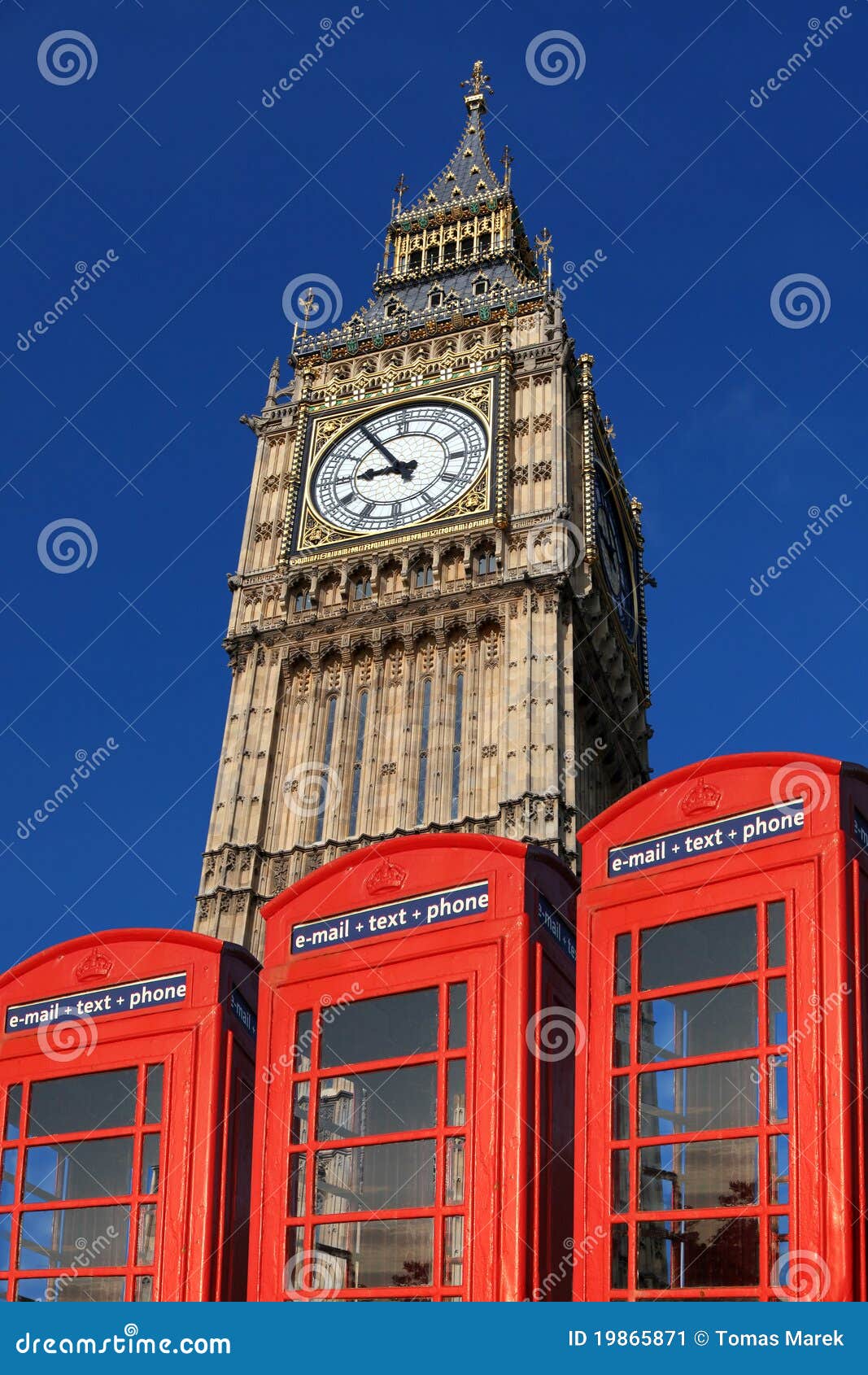 Big Ben with Red Phone Boxes, London Stock Image - Image of icon ...