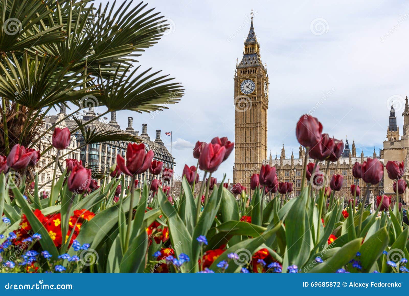 Big Ben in spring stock photo. Image of palace, full - 69685872