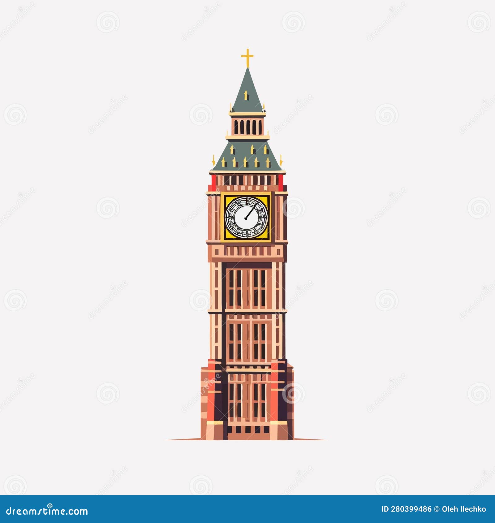 Big Ben Vector Isolated on White Stock Vector - Illustration of ...