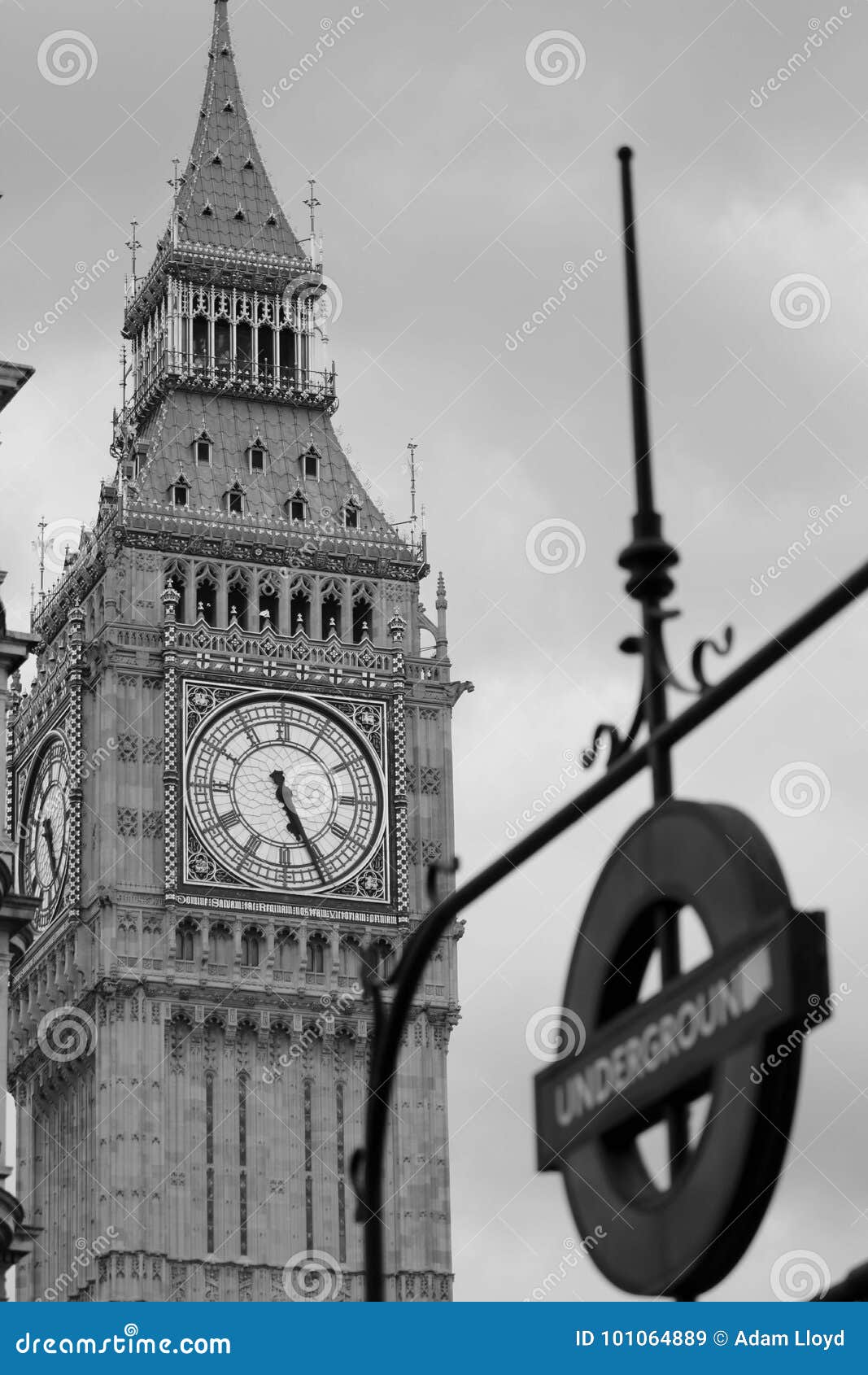 Big Ben, Westminster Tower and Underground Sign Editorial Stock Image ...
